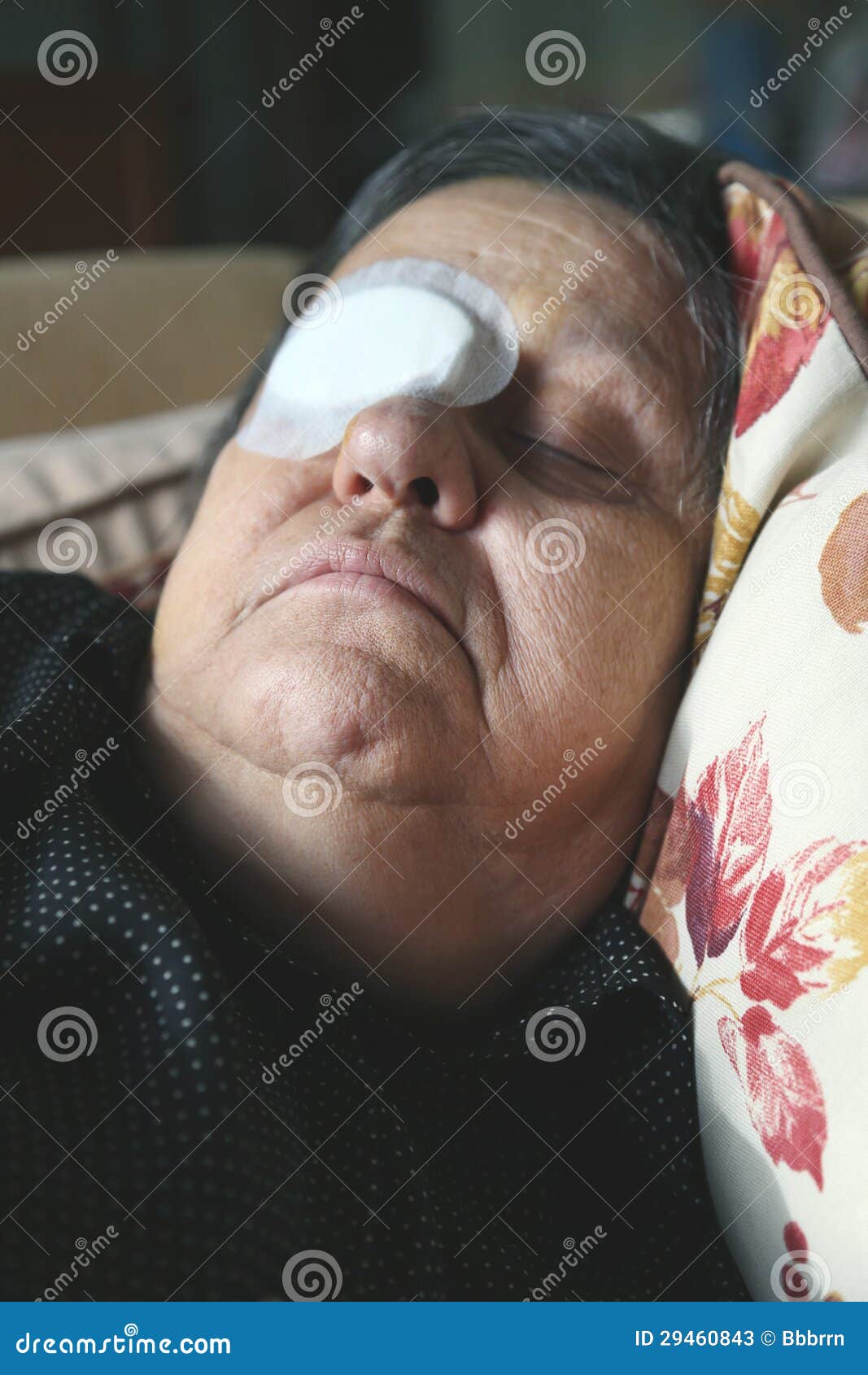 Ill Person with Eye Bandage Stock Image - Image of medical, caucasian ...