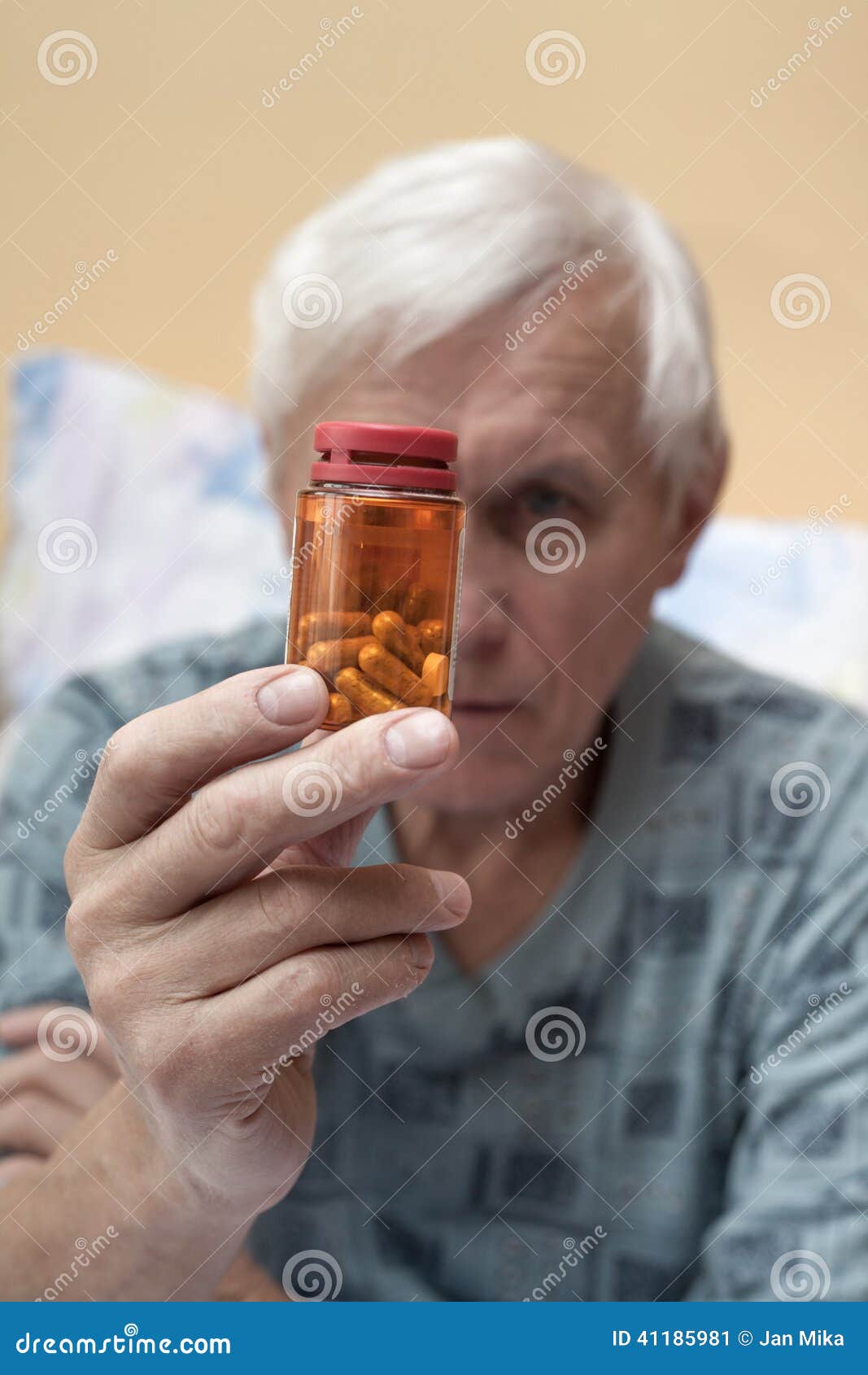 Ill senior with pills stock image. Image of adult, elder - 41185981