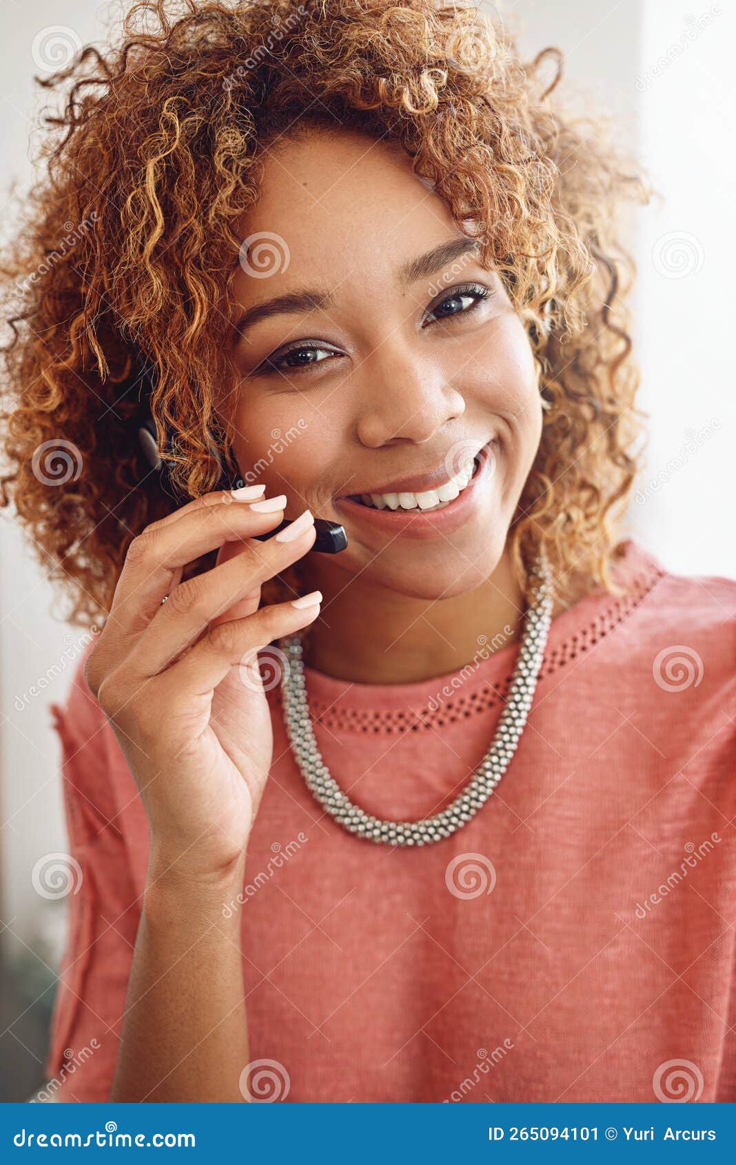 Ill Take Your Call Now. a Call Centre Agent Smiling at the Camera ...