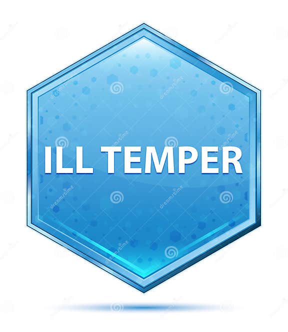 Ill Temper Crystal Blue Hexagon Button Stock Illustration ...