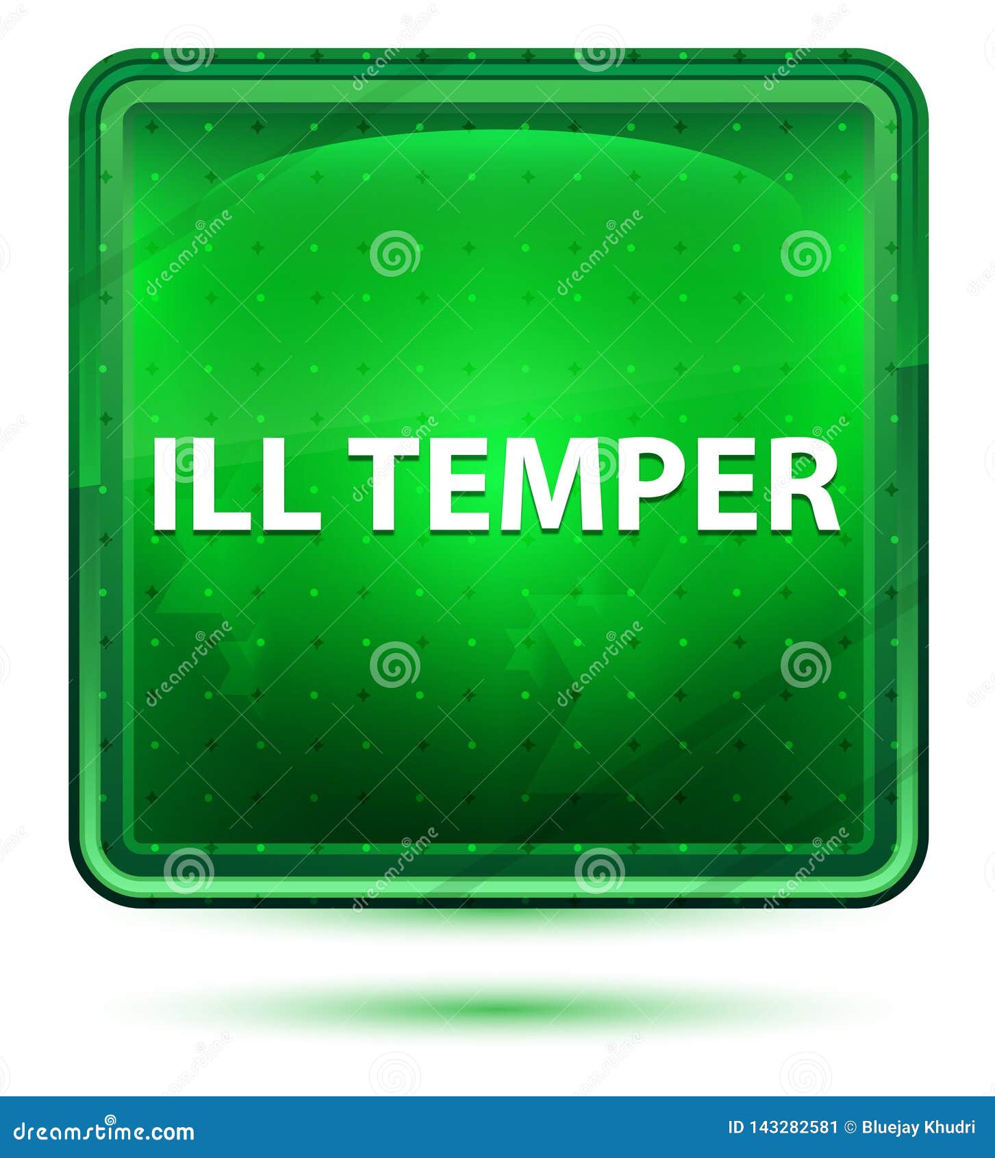 Ill Temper Neon Light Green Square Button Stock Illustration ...