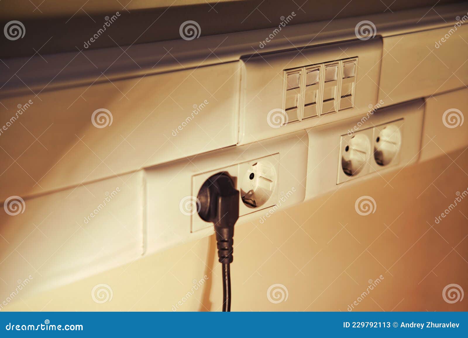 Illegal Connection To the Electrical Network in the Office Stock Image ...