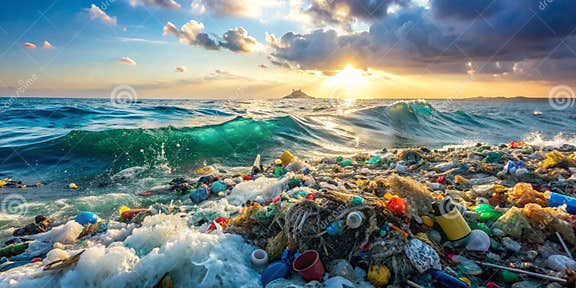Illegal Dumping of Garbage into Ocean Causing Pollution with Plastic ...