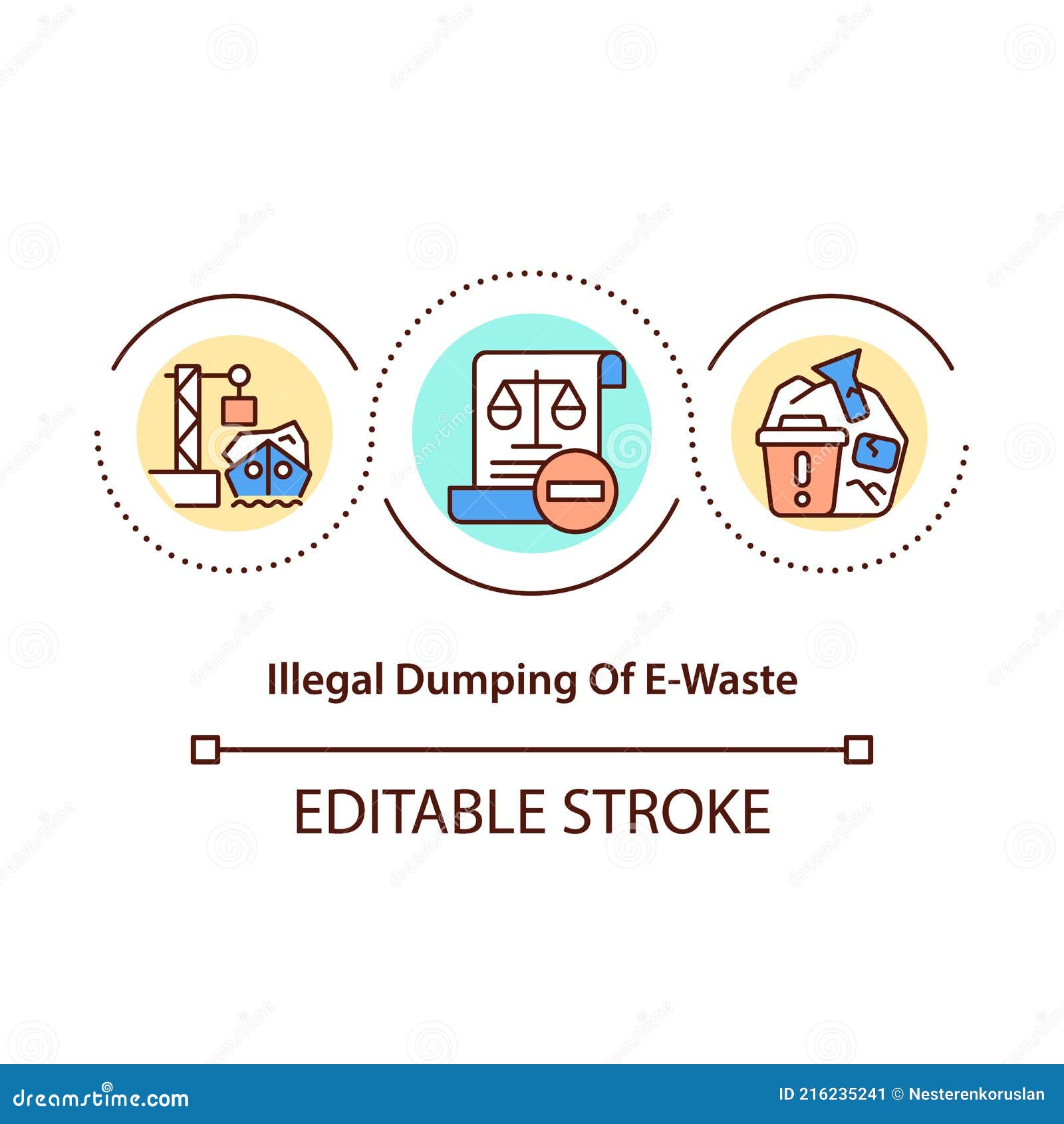 DUMPING. Concept With People, Letters And Icons. Flat Vector ...