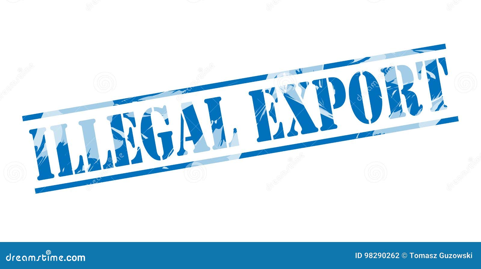 Illegal export blue stamp stock illustration. Illustration of white ...