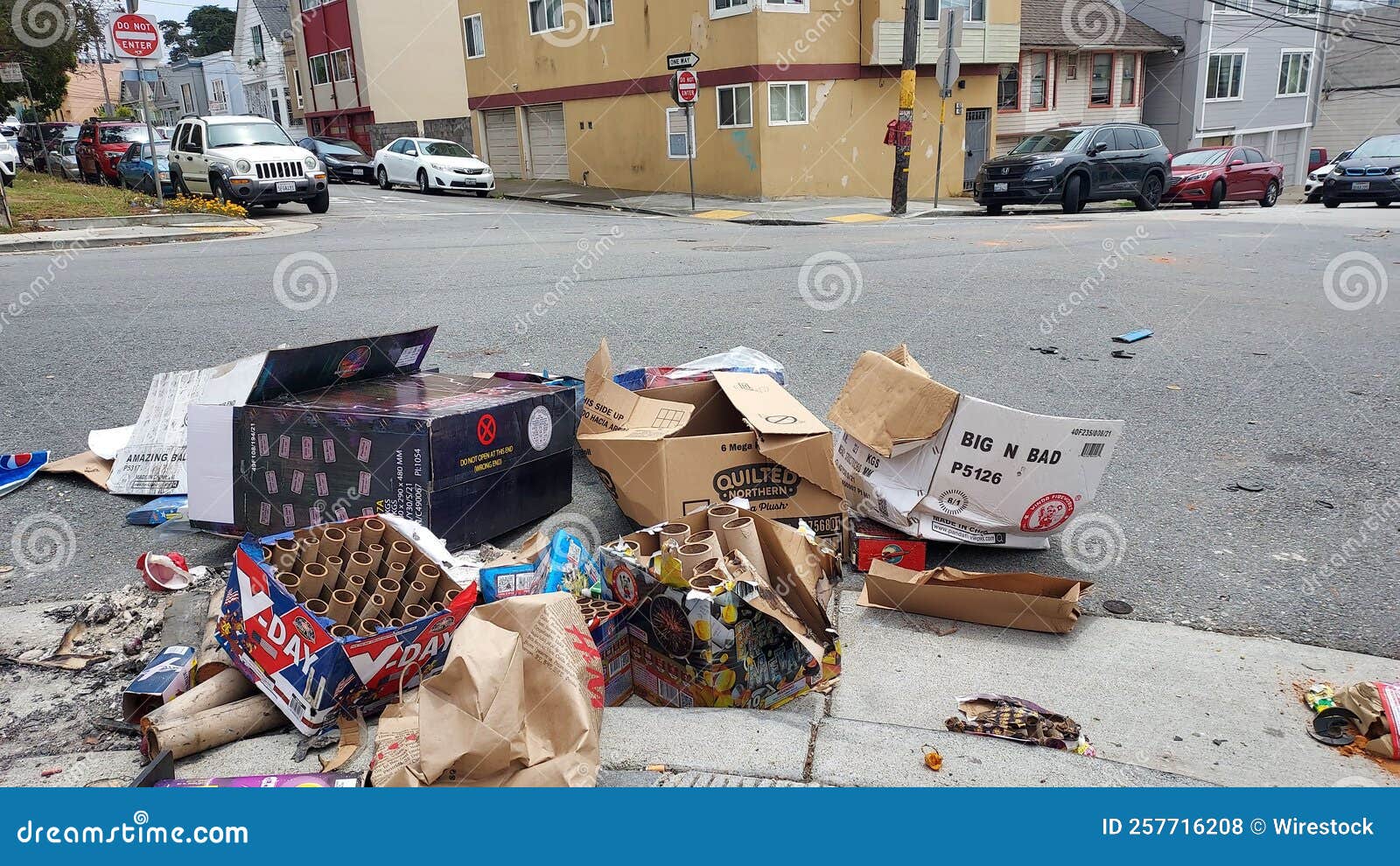 Illegal Fireworks Garbage on the Side of the Road Editorial Stock Photo ...