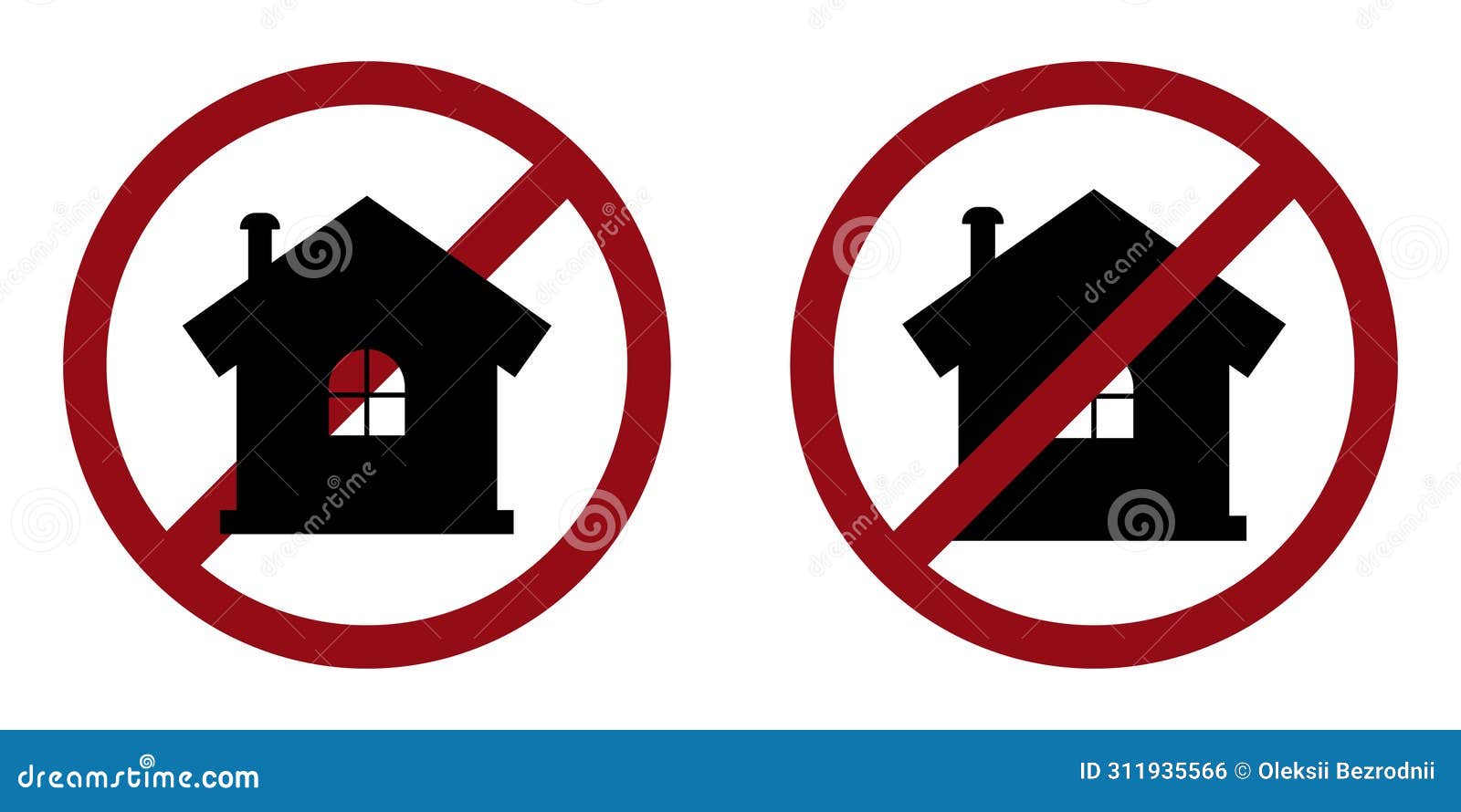 Illegal House Ban Prohibit Icon. Not Allowed Illegal Construction Stock ...