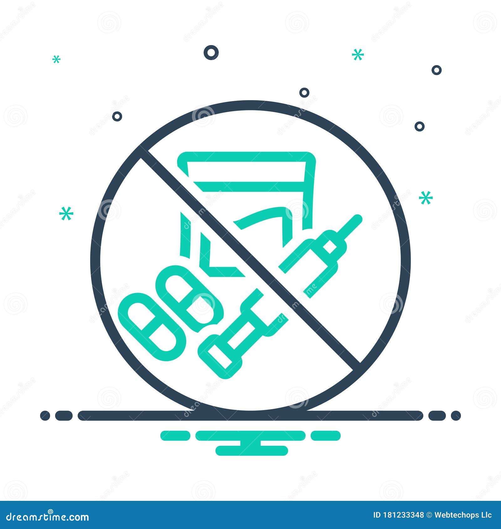 Mix Icon for Illegal, Banned and Criminal Stock Vector - Illustration ...