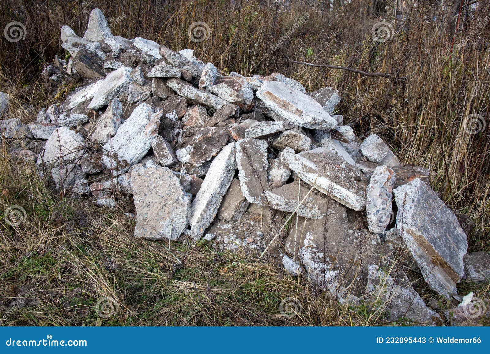 Dump of Concrete Broken Blocks. Stock Image - Image of site, ruin ...