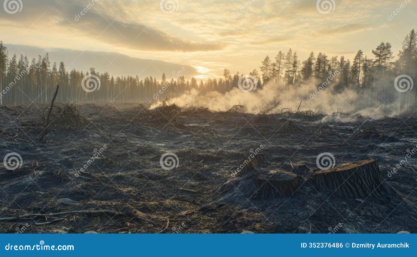 Illegal Logging Has Devastated a Forest, and the Scene of Smoke and ...