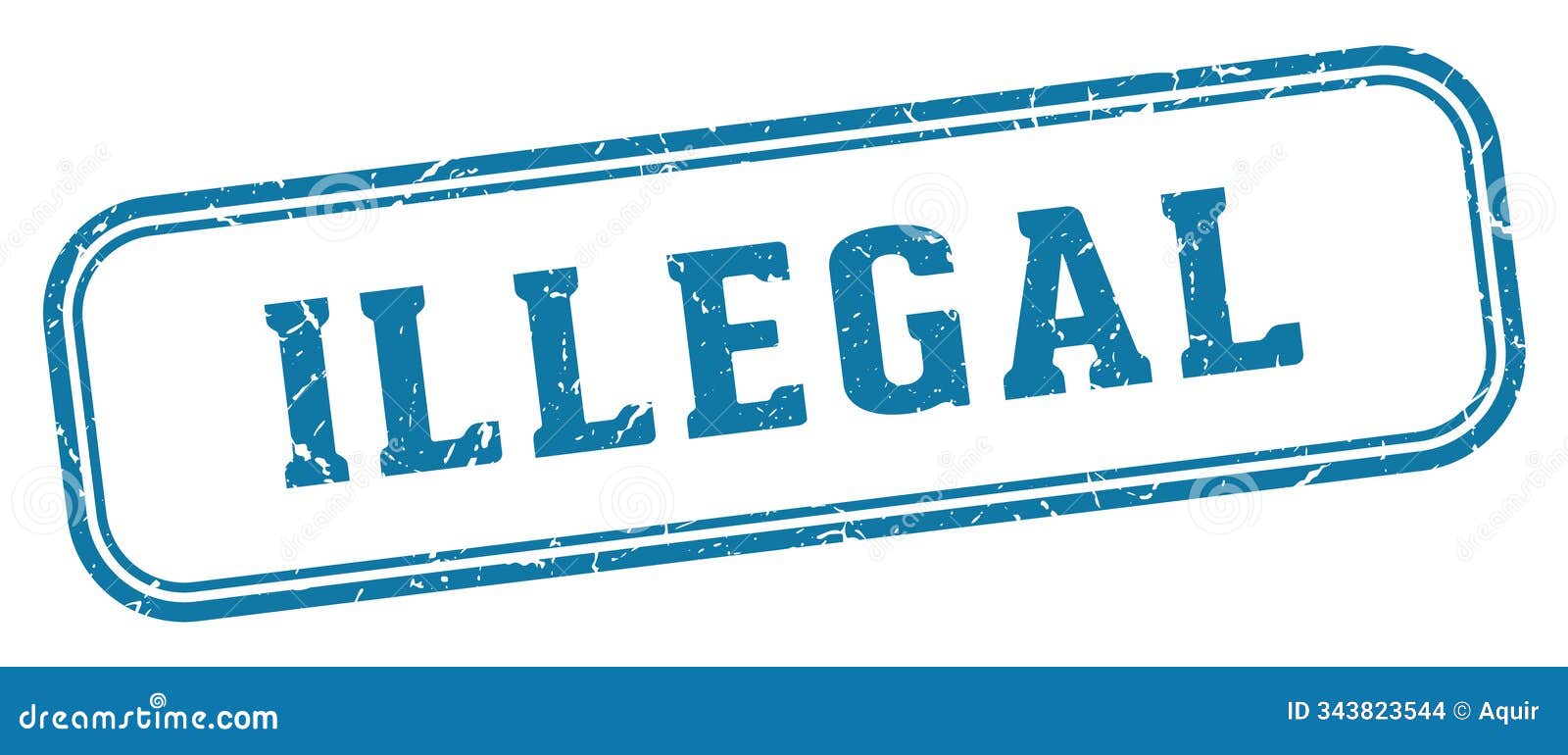 Illegal Stamp. Illegal Rectangular Stamp on White Background Stock ...