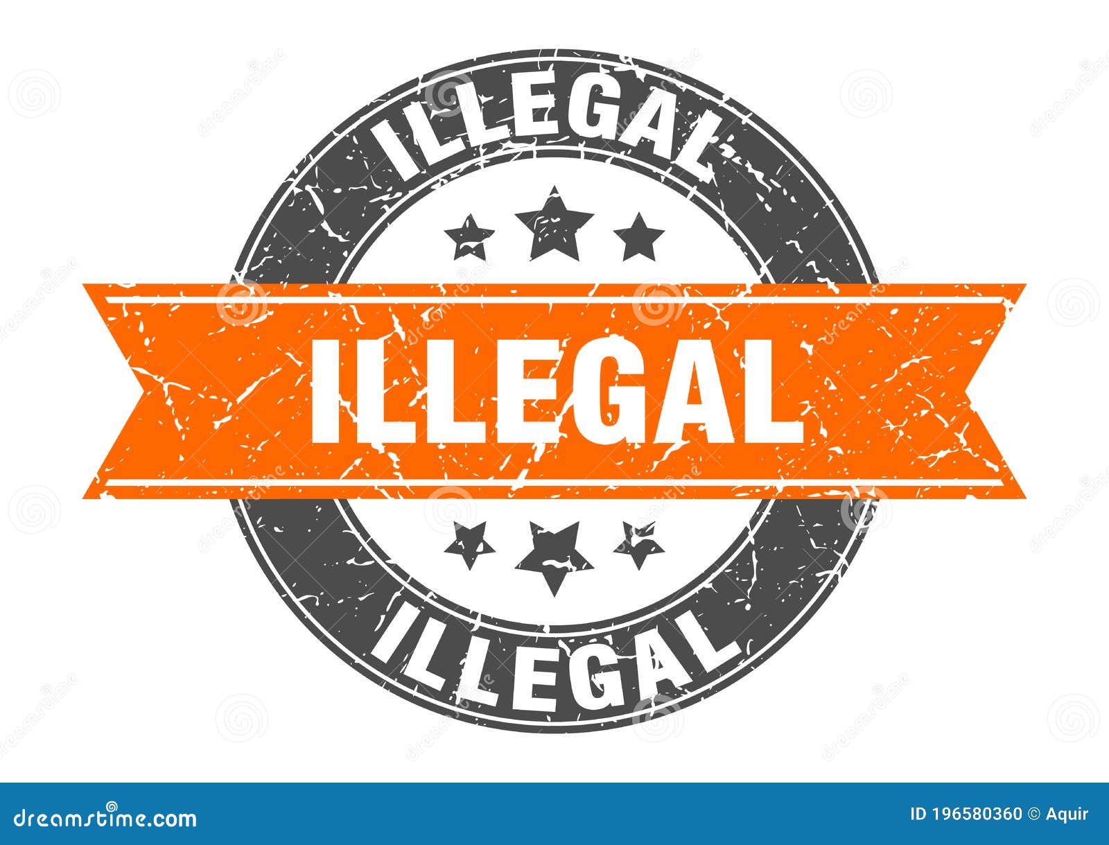 Illegal stamp stock vector. Illustration of label, vintage - 196580360