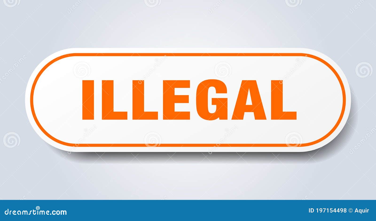 Illegal sticker. stock vector. Illustration of vector - 197154498