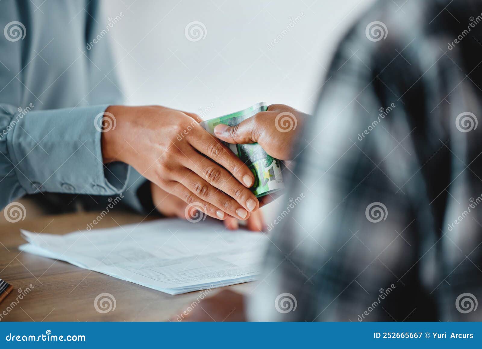 Illegal, Suspicious Payment and Bribery in an Office with Documents on ...