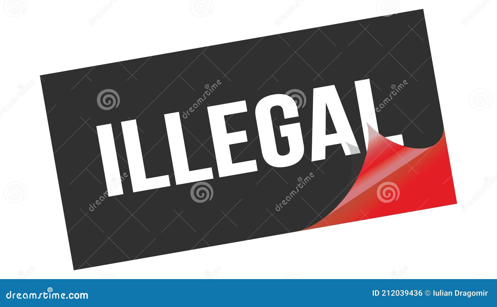 ILLEGAL Text on Black Red Sticker Stamp Stock Illustration ...