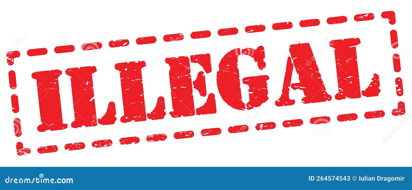 ILLEGAL Text Written on Red Stamp Sign Stock Illustration ...