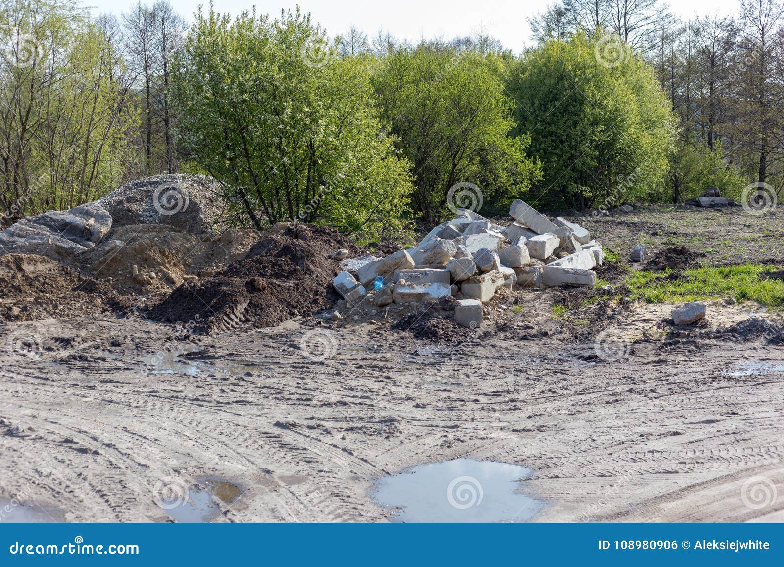 Illegal Trash Dump Near Forest Stock Photo - Image of dirt, global ...