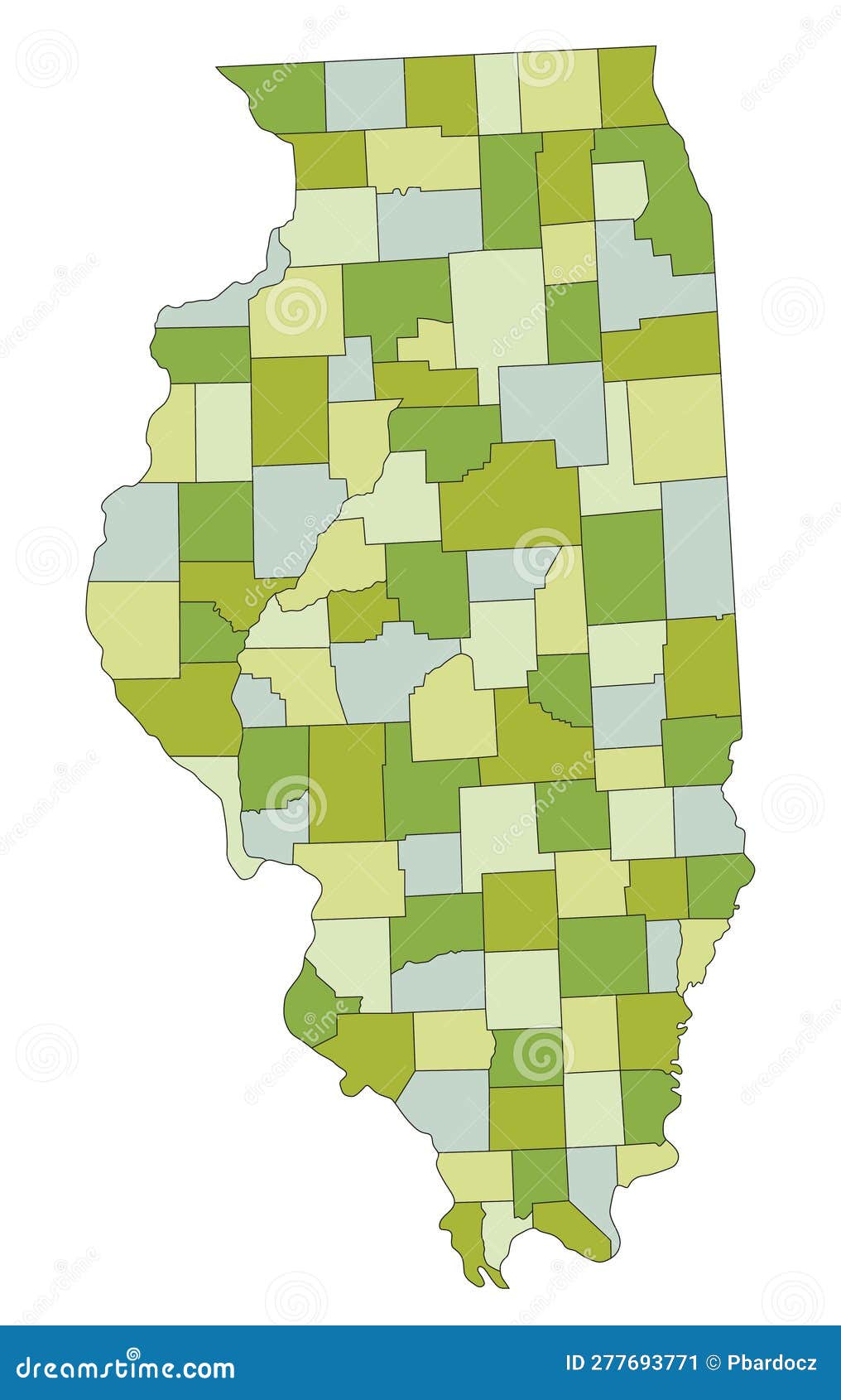 Detailed Editable Political Map with Separated Layers. Illinois Stock ...