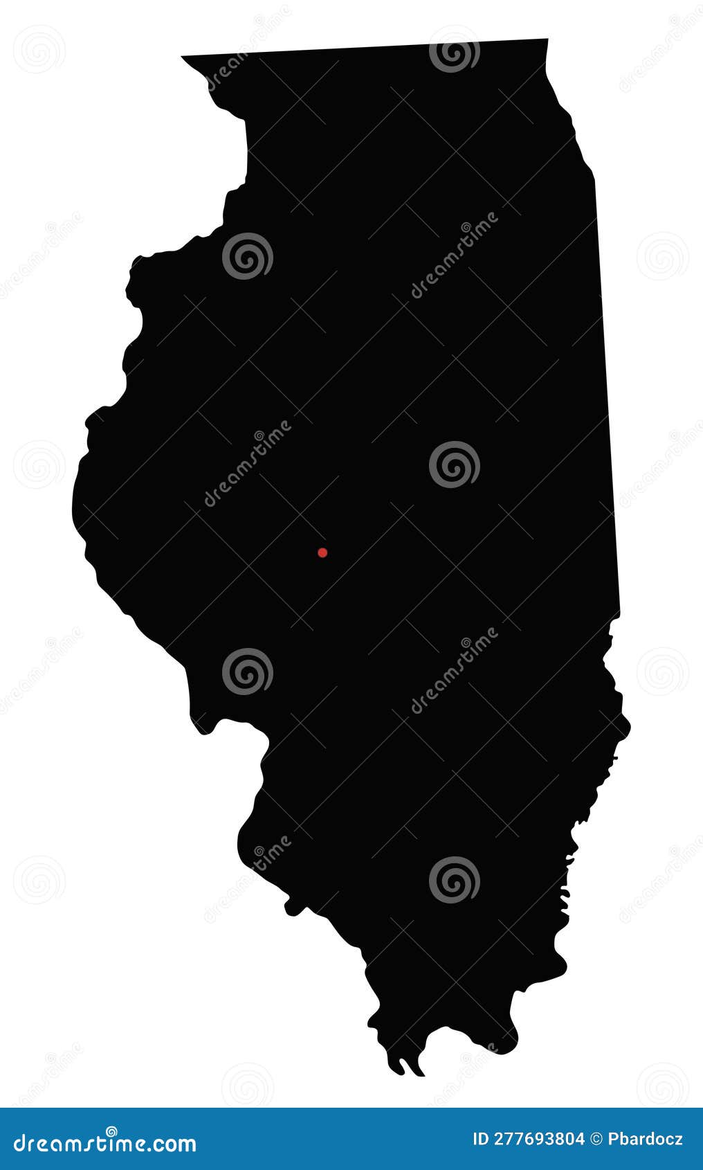 Illinois Highly Detailed Physical Map Cartoon Vector | CartoonDealer ...