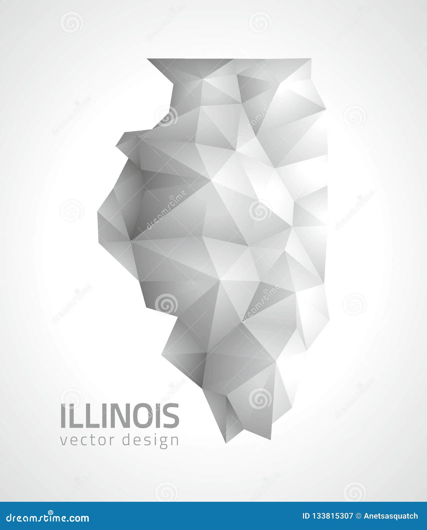 Illinois Outline Map State Shape USA America Borders Vector ...