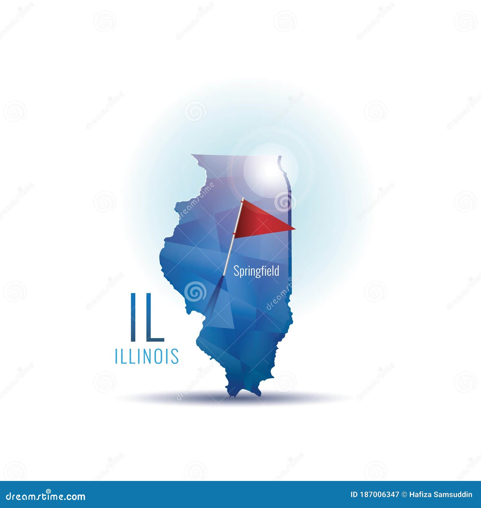 Illinois Map with Capital City. Vector Illustration Decorative Design ...