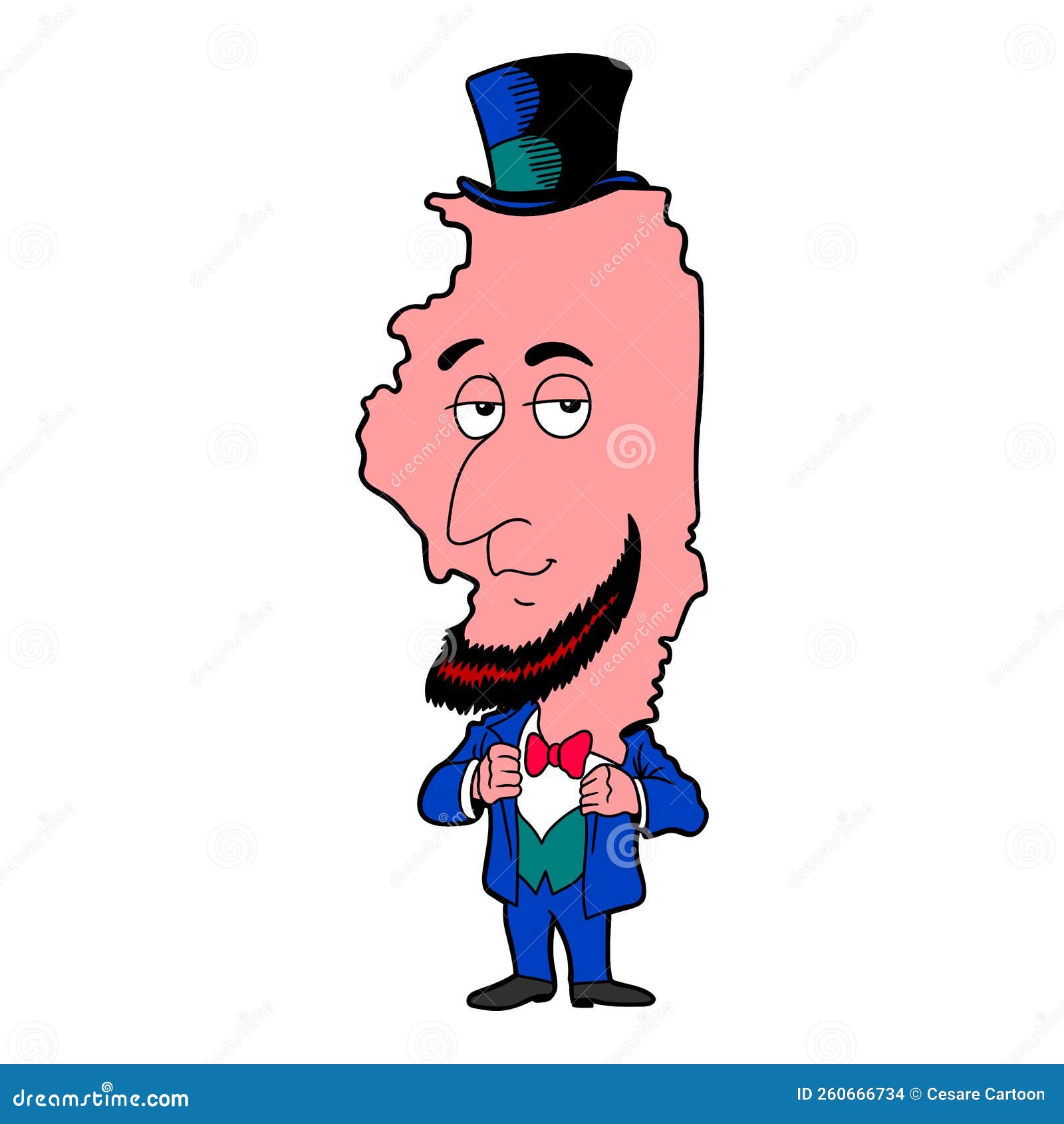 Illinois map cartoon stock vector. Illustration of unique - 260666734