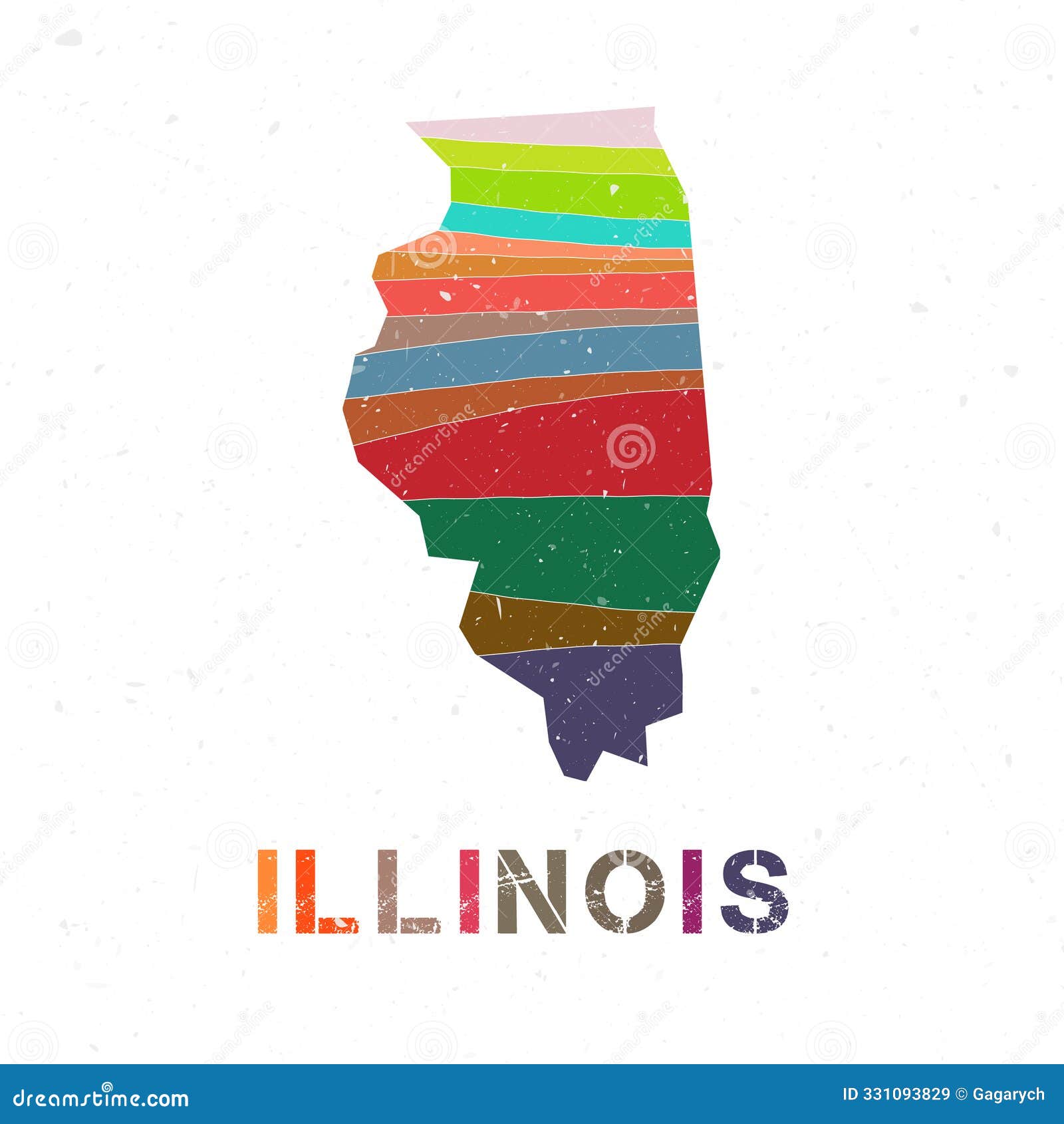 Illinois Map Design. Shape of the Us State with Beautiful Geometric ...
