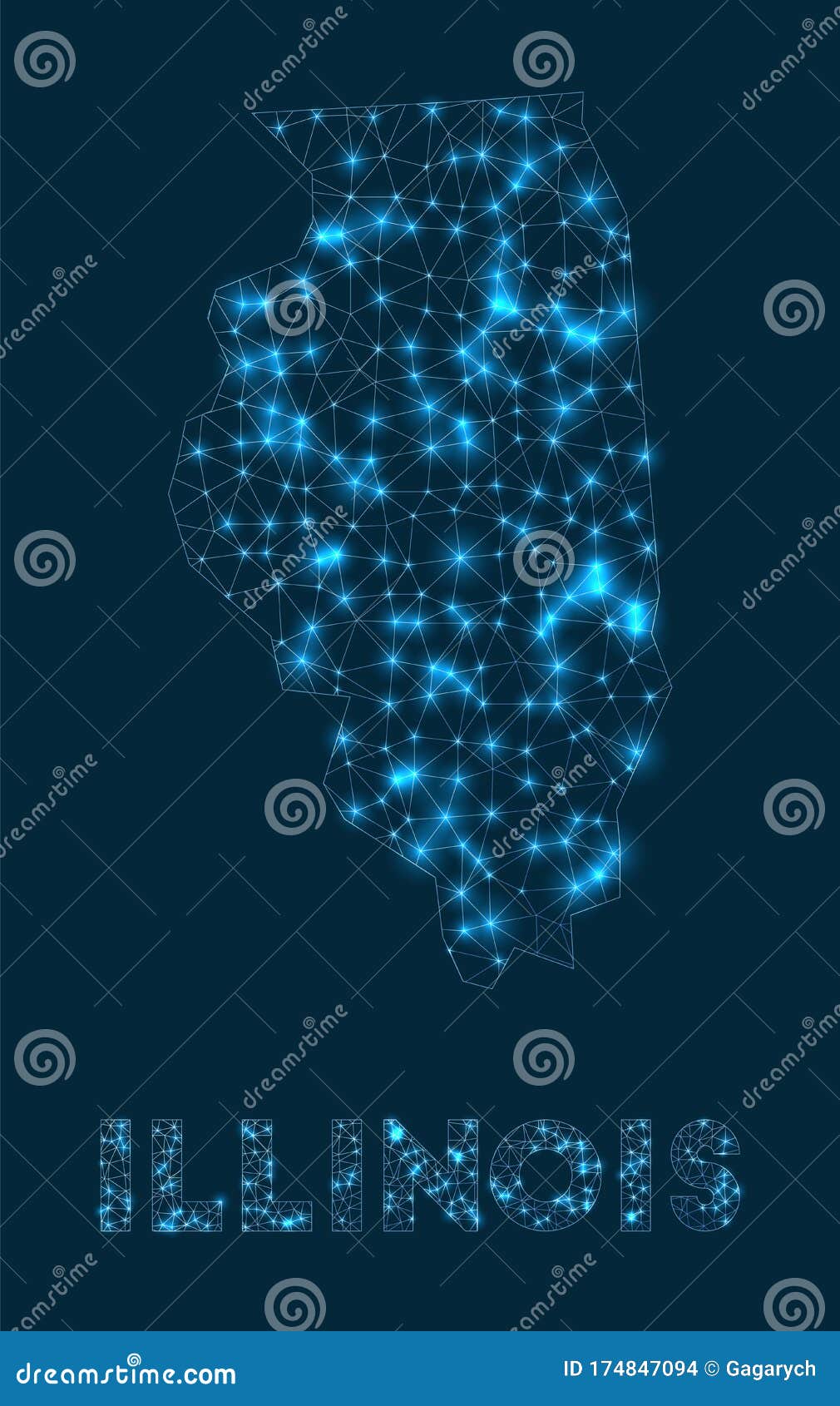 Illinois network map. stock vector. Illustration of computing - 174847094