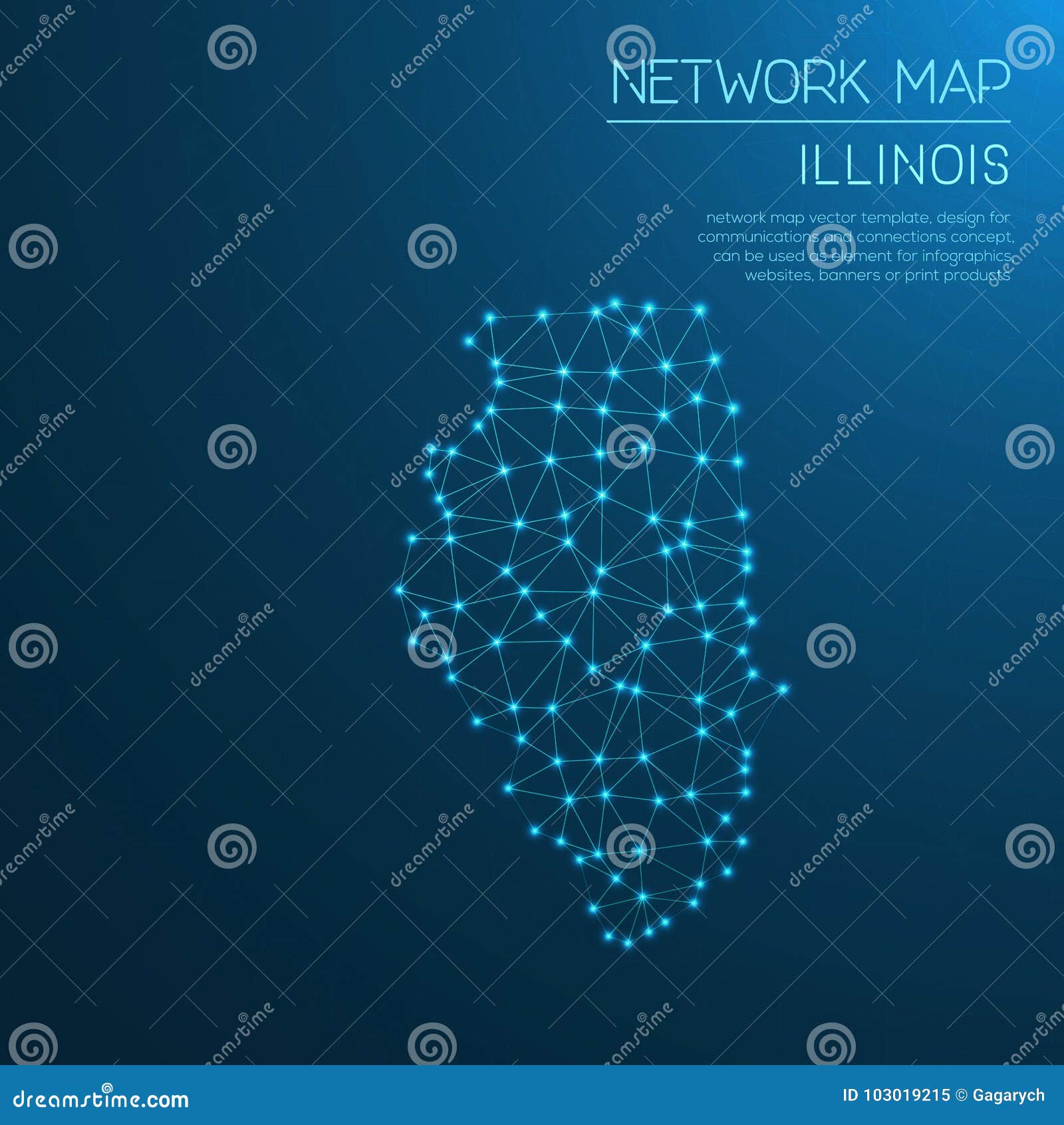 Illinois network map. stock vector. Illustration of network - 103019215