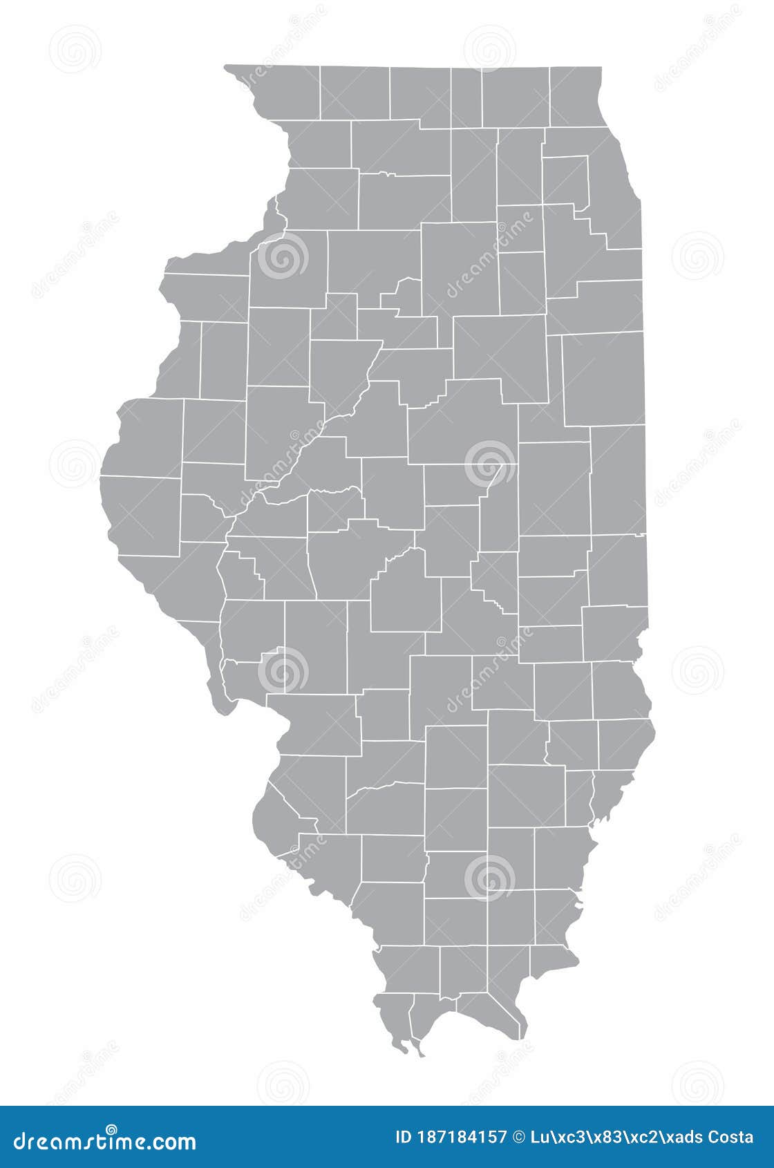 Illinois counties map stock illustration. Illustration of louis - 187184157