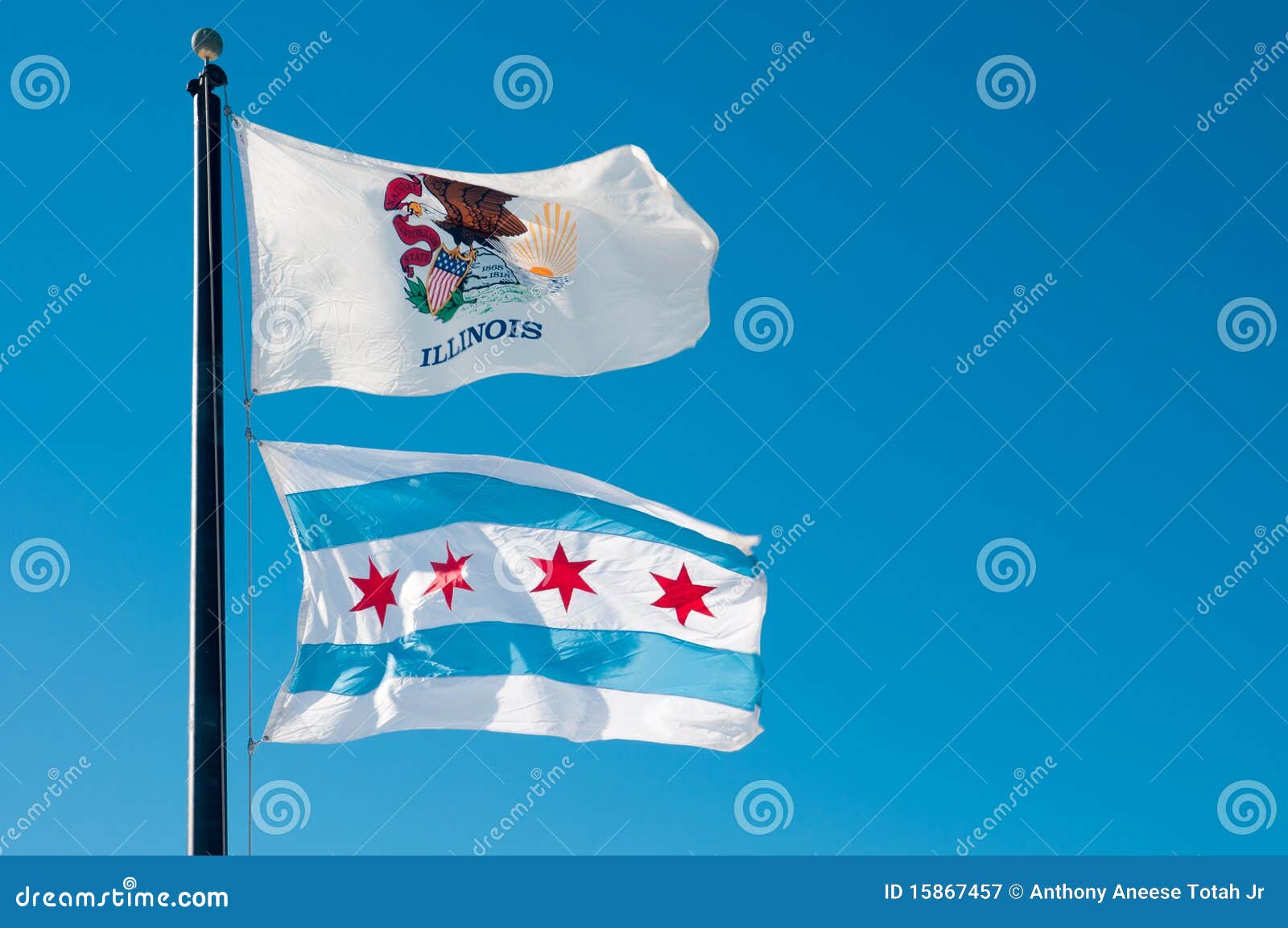 Illinois State Emblem Chicago Flag Photos - Free & Royalty-Free Stock ...