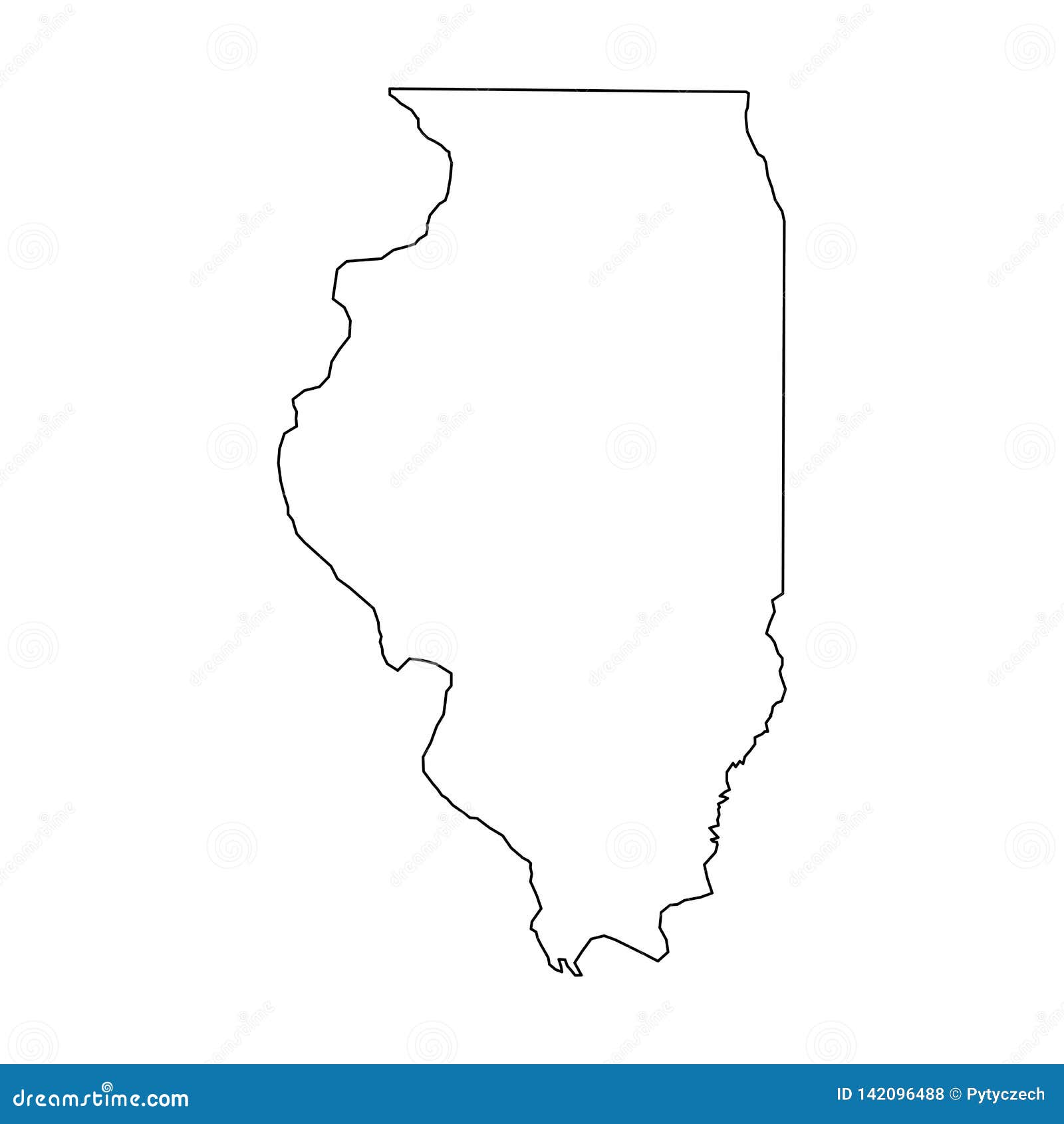 Illinois, State of USA - Solid Black Outline Map of Country Area ... Illinois, State of USA - Solid Black Outline Map of Country Area ...