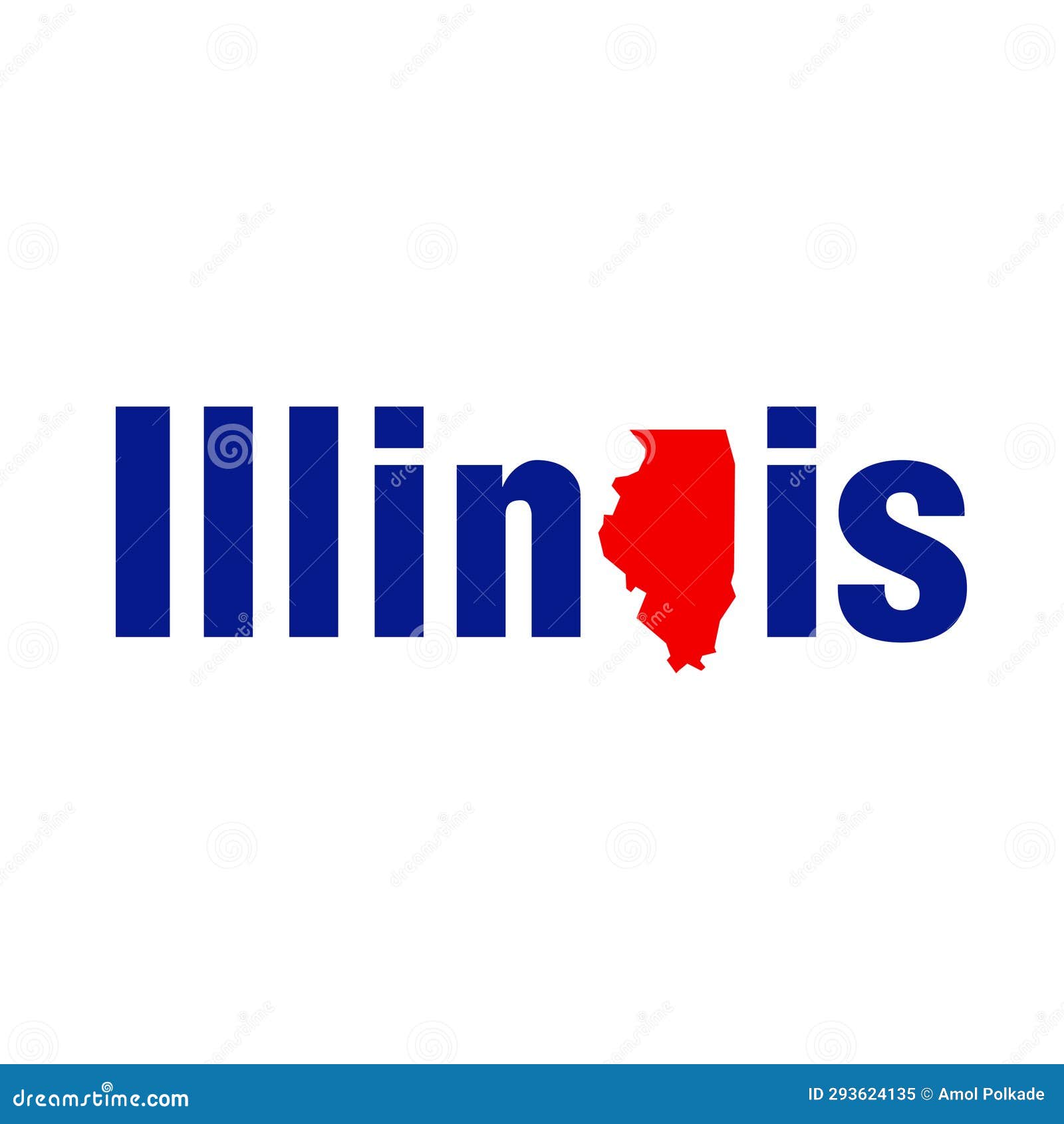 Illinois Typography with a State Map Icon Stock Vector - Illustration ...