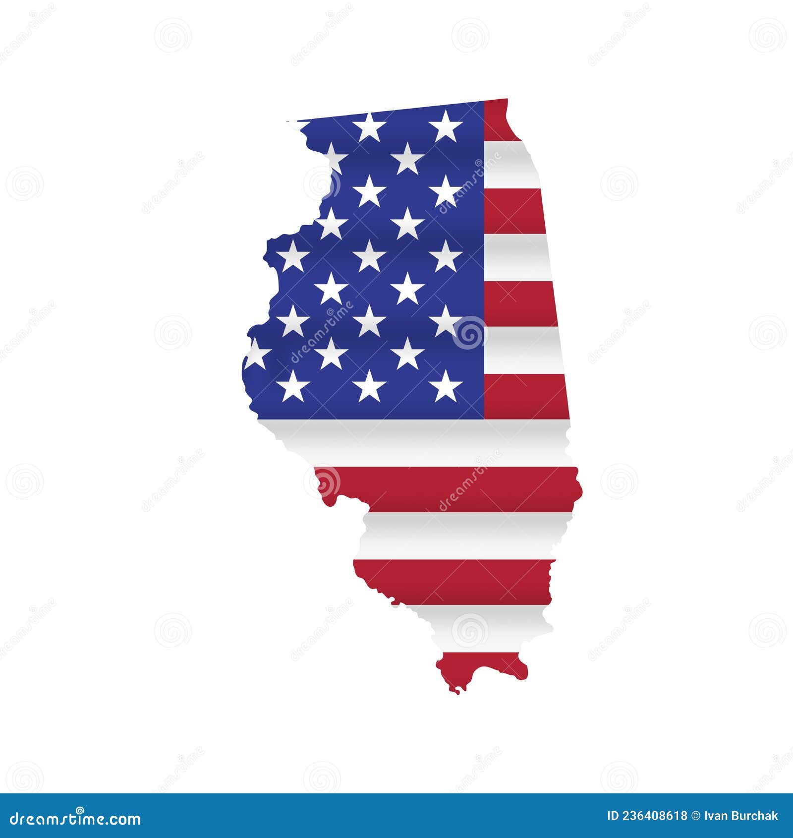 Illinois US State Flag Map Vector Isolated Stock Illustration ...