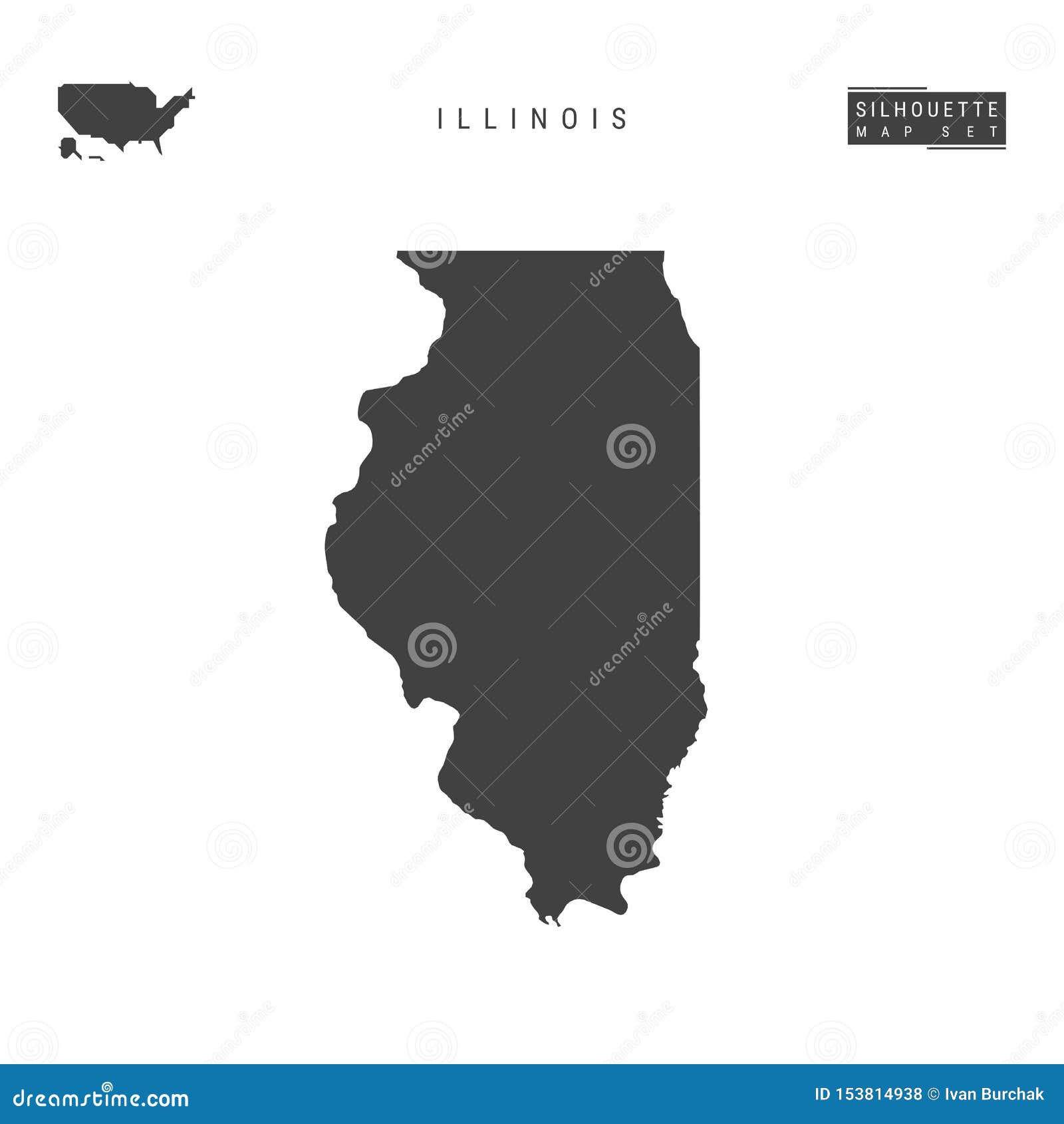 Illinois US State Vector Map Isolated on White Background. High ...