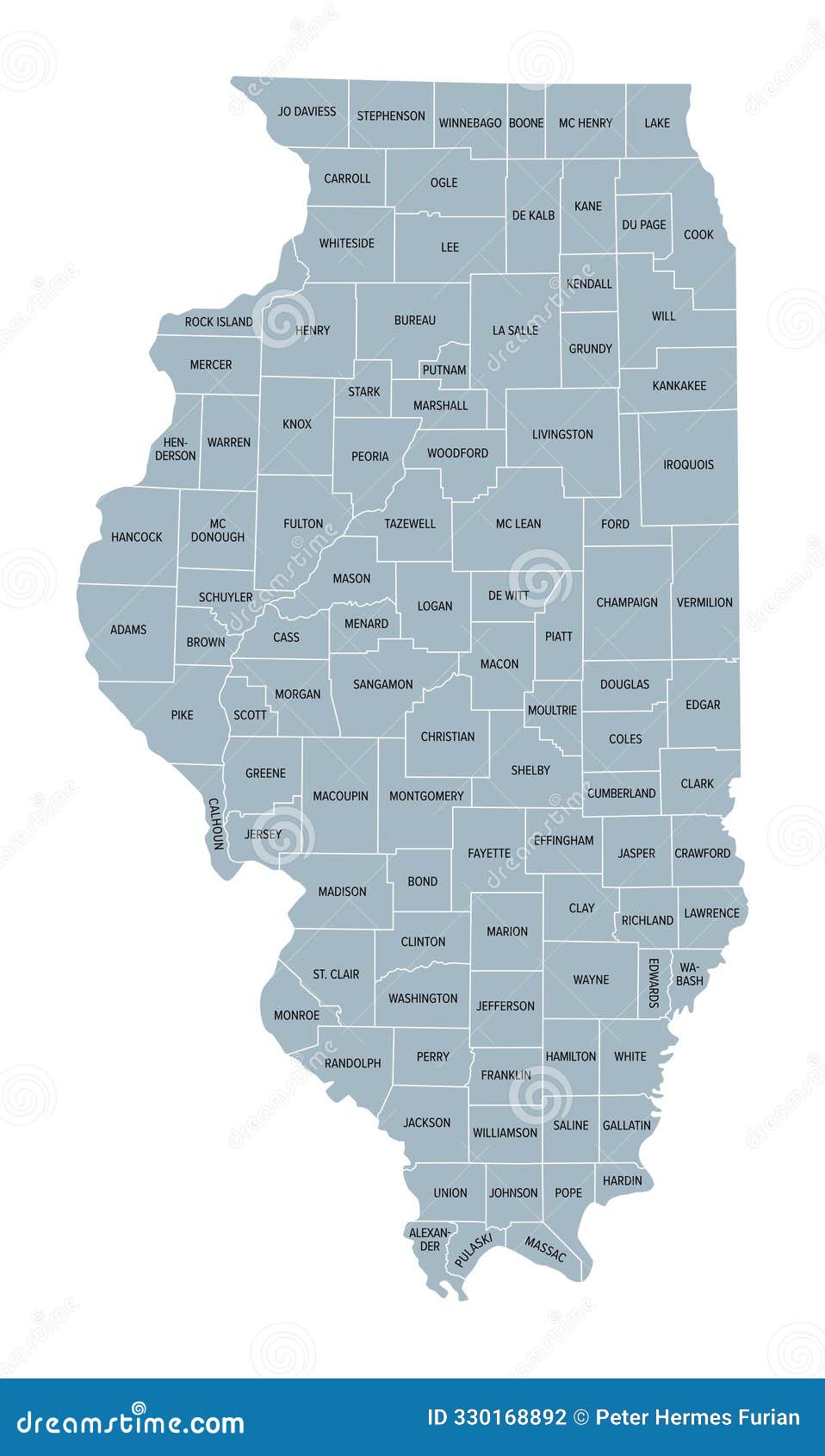 3d Political Map Of Illinois Royalty-Free Stock Photo | CartoonDealer ...
