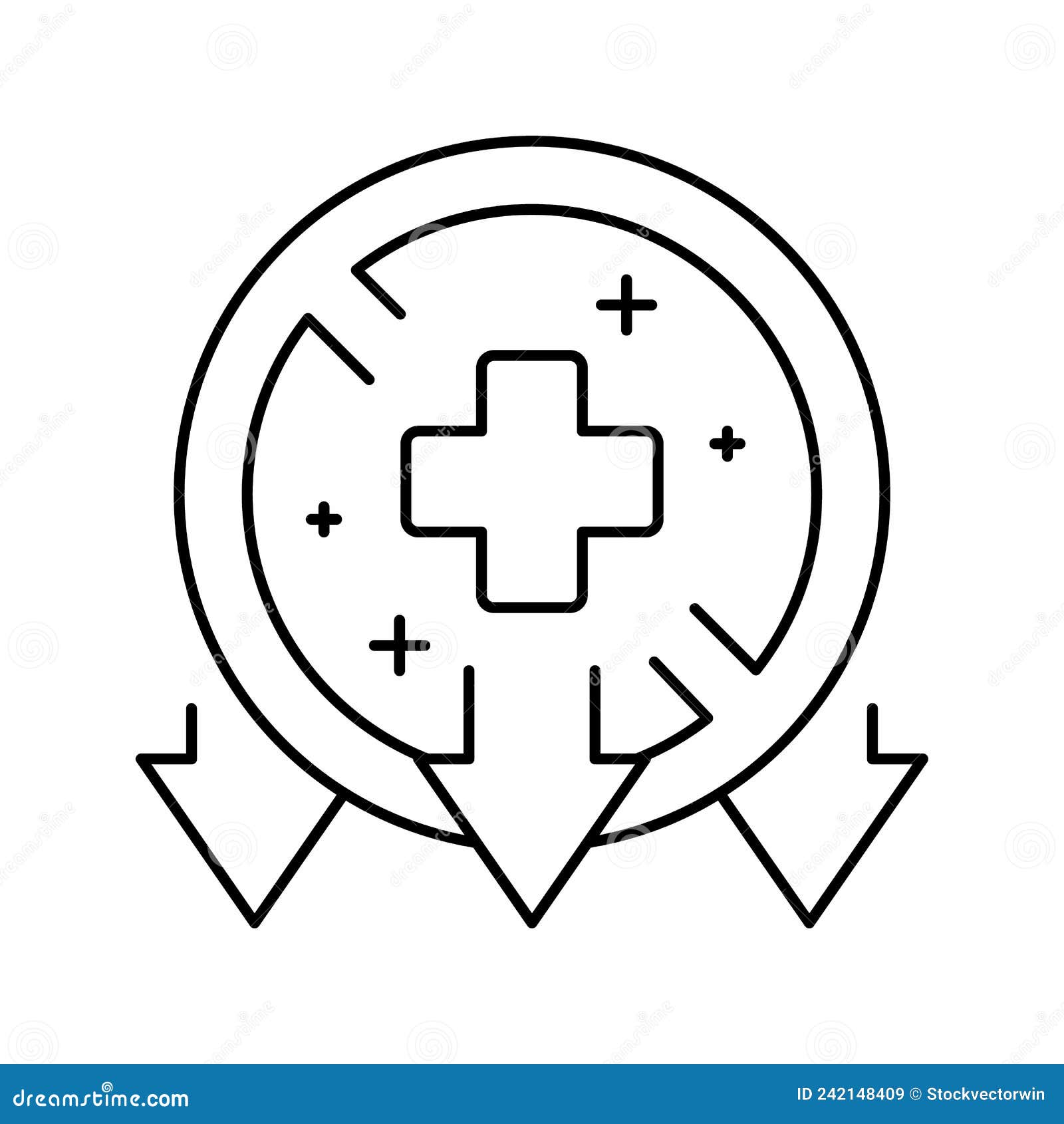 Illness, Poverty Problem Line Icon Vector Illustration Stock Vector ...