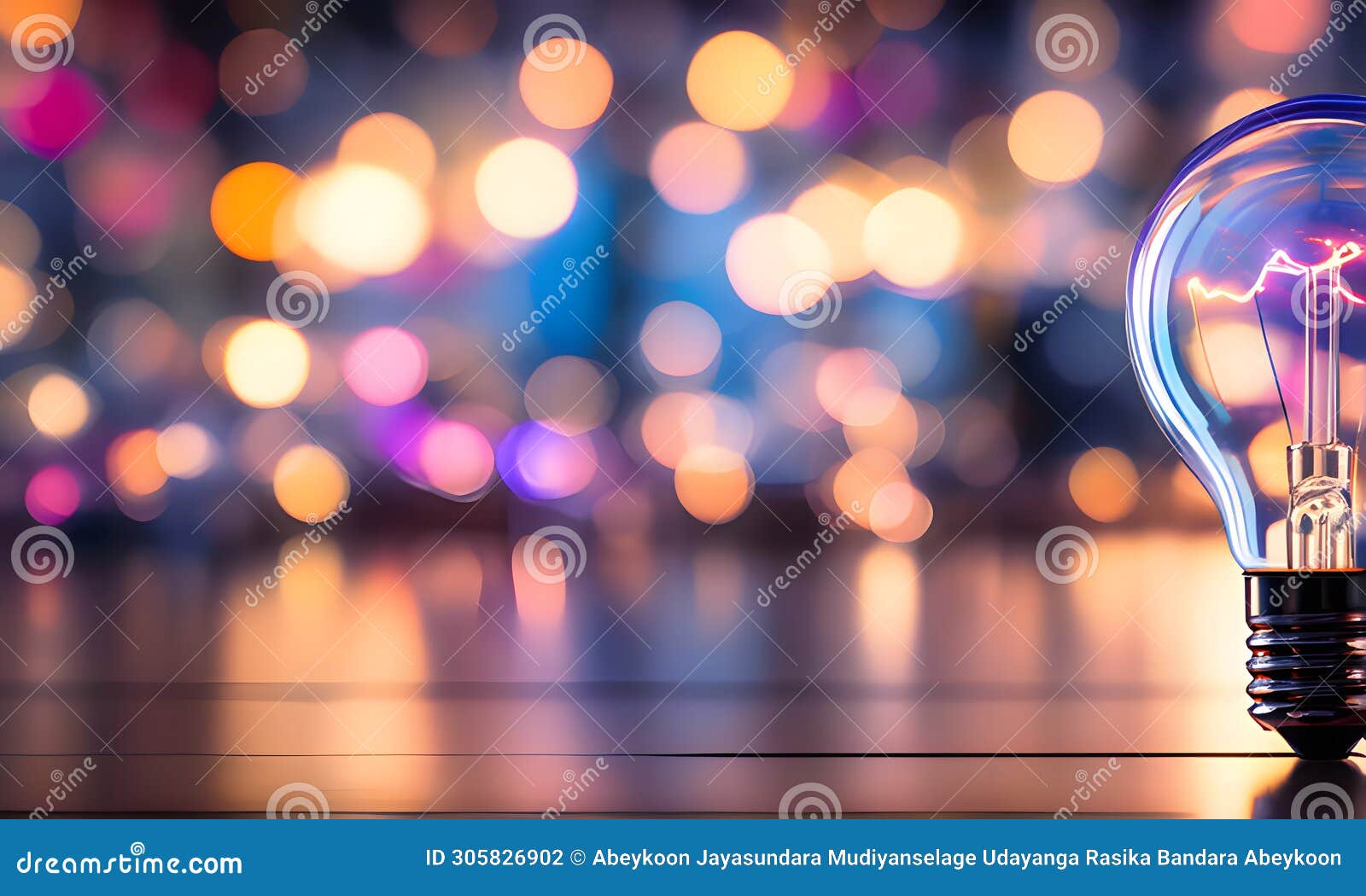 Bright Idea Illuminated: Light Bulb in a Gloomed and with Abstract ...