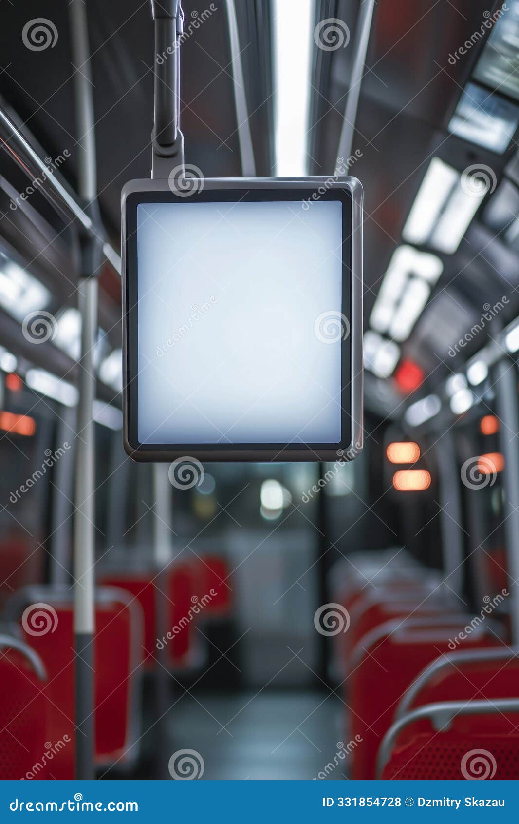 Illuminated Advertising Space Inside a Bus Waiting for Creative Display ...