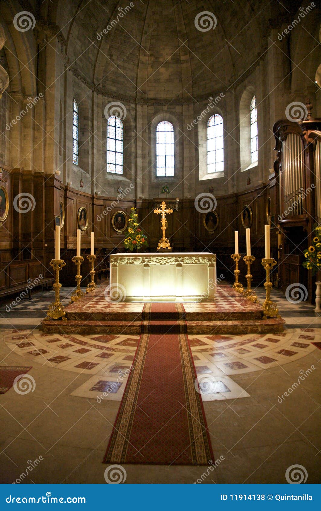Illuminated altar editorial stock photo. Image of inside - 11914138