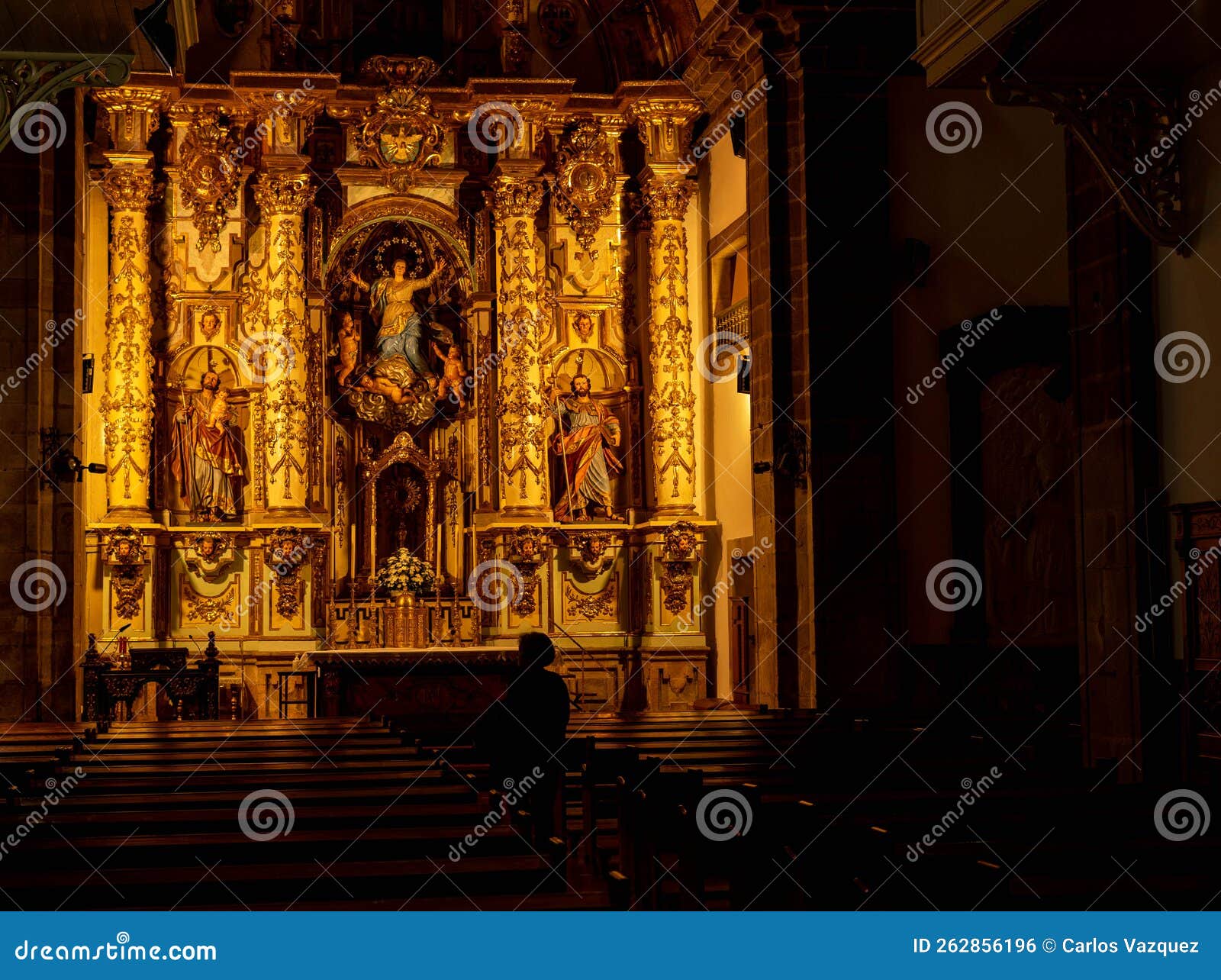 Church altarpiece stock photo. Image of belief, sculpture - 262856196