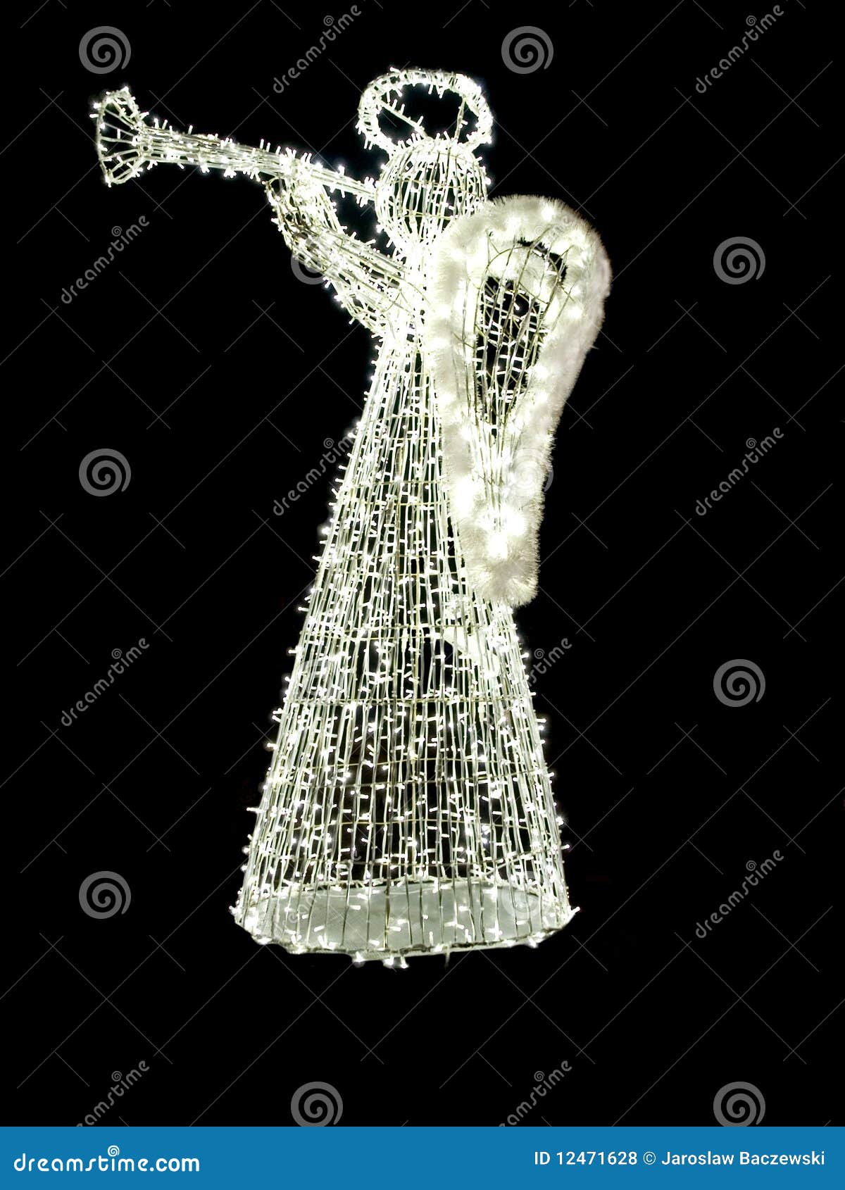 Illuminated Angel stock photo. Image of evening, archangel - 12471628