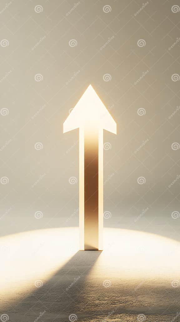 Illuminated Arrow Symbolizing Progress and Direction in Minimalist ...