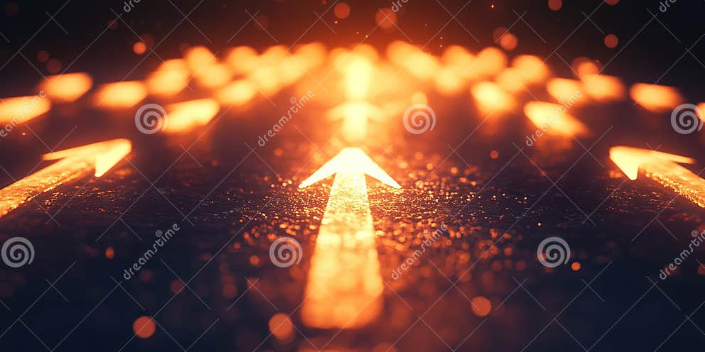 Illuminated Arrows Pointing Forward, a Symbol of Progress and ...
