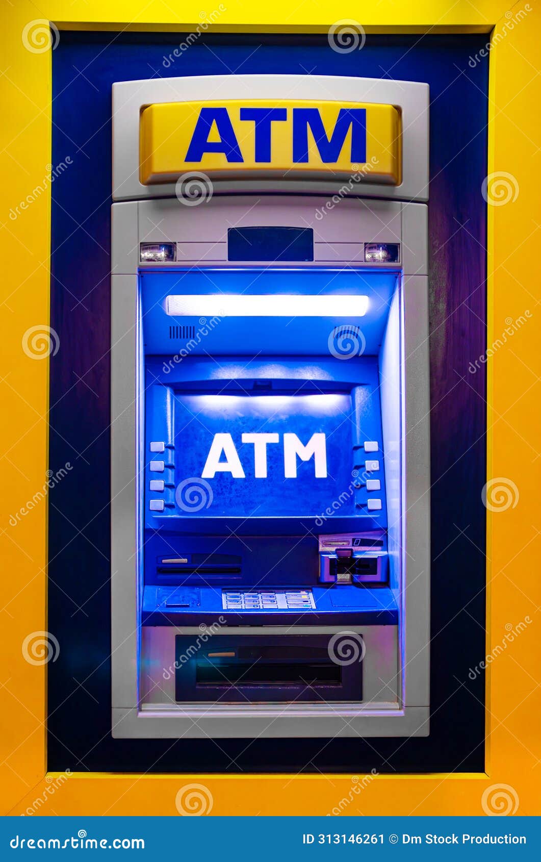 Illuminated Automated Teller Machine Editorial Photo - Image of machine ...