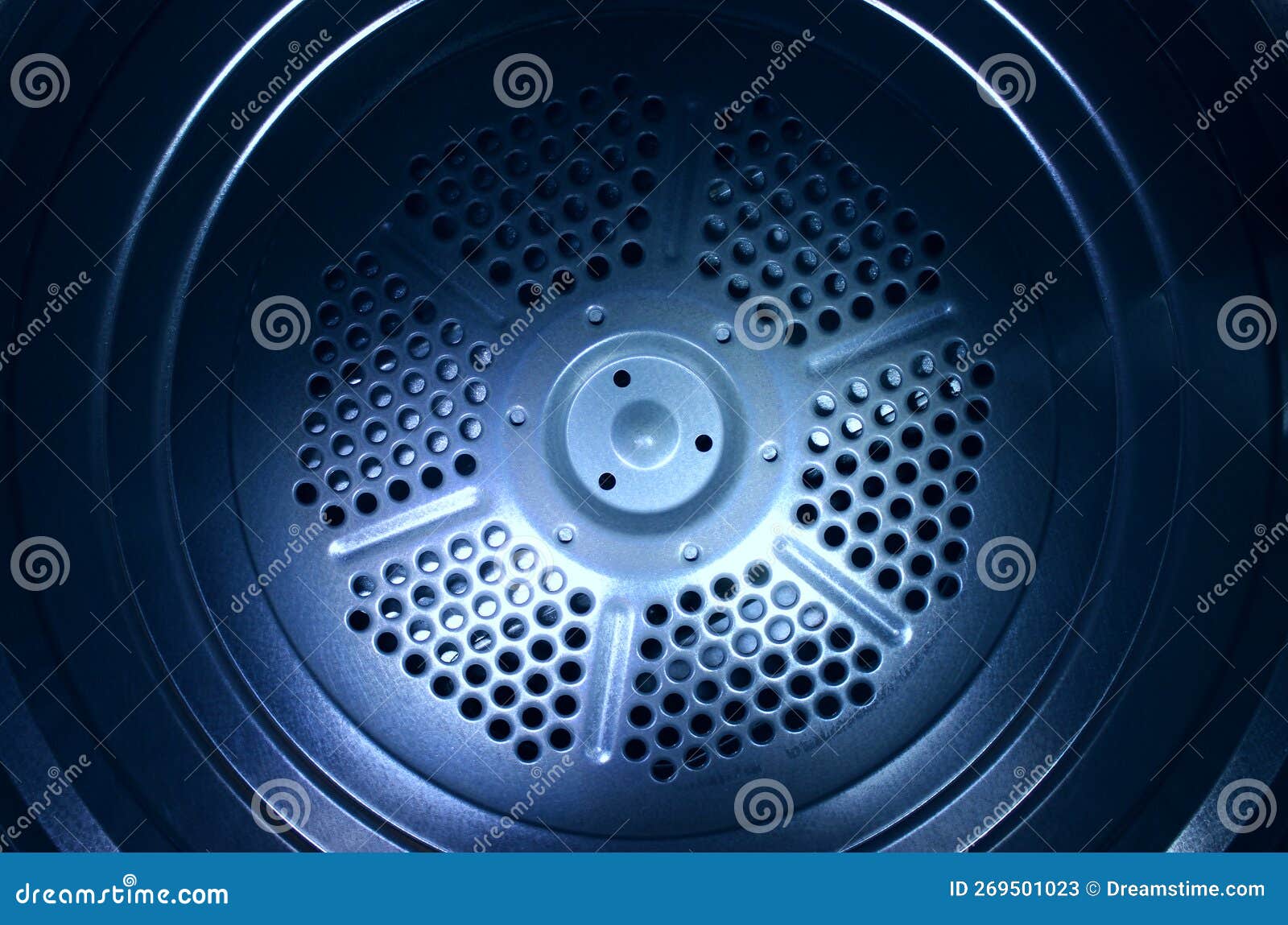 Illuminated Back of the Aluminum Drum of the Washing Machine Stock ...