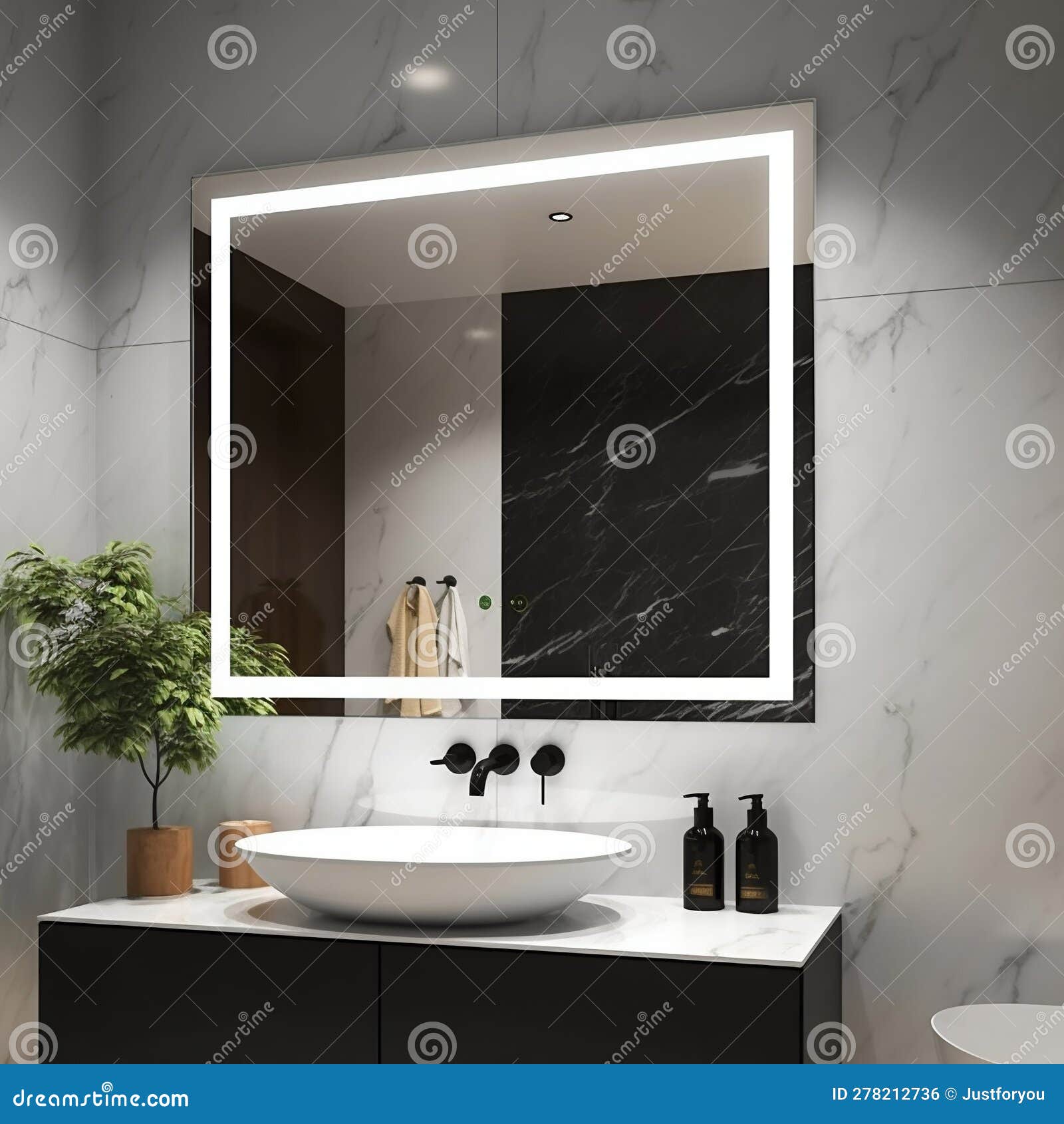 Illuminated Bathroom Mirror with LED Front and Back Lighting ...
