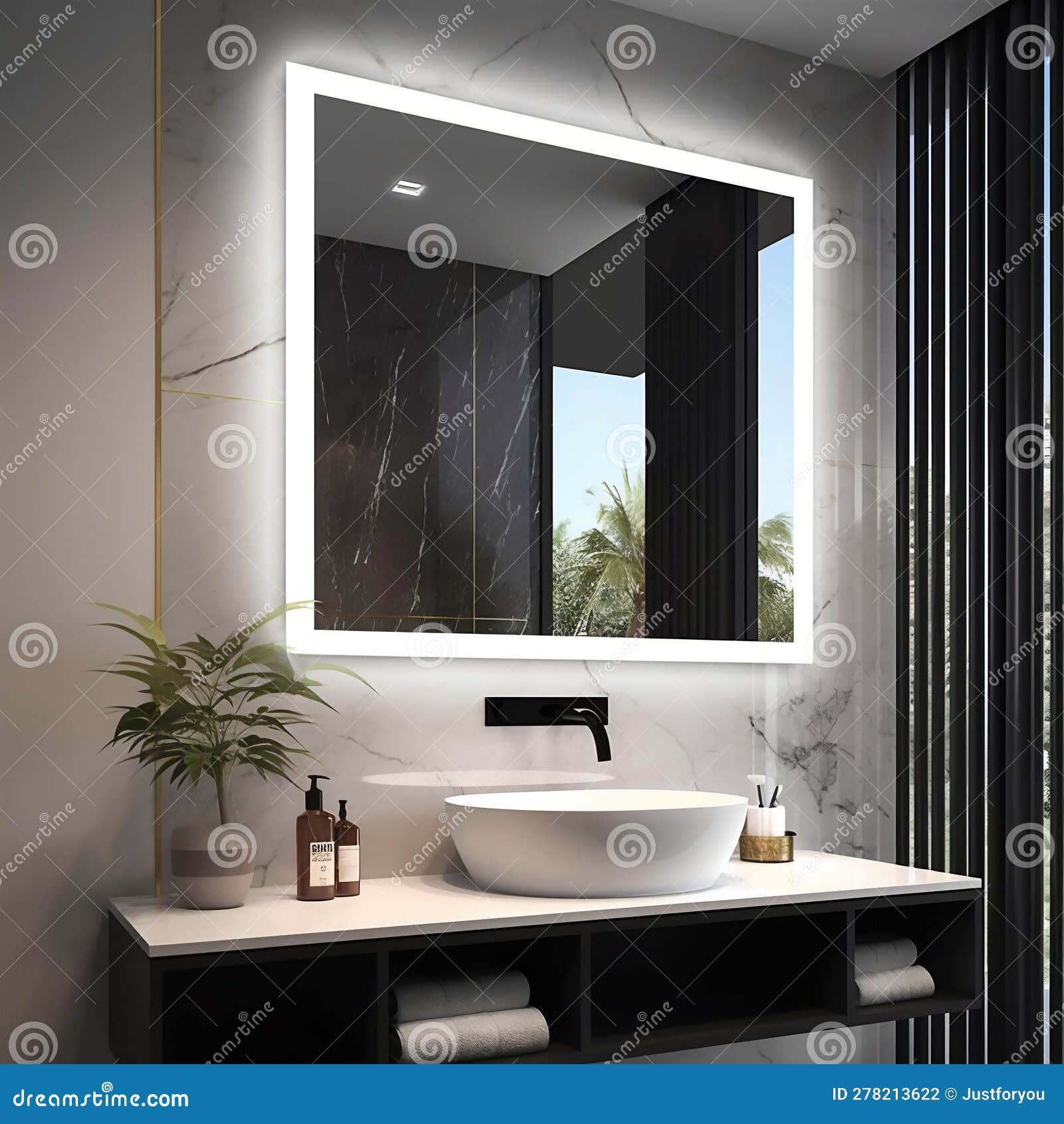 Illuminated Bathroom Mirror with LED Front and Back Lighting ...
