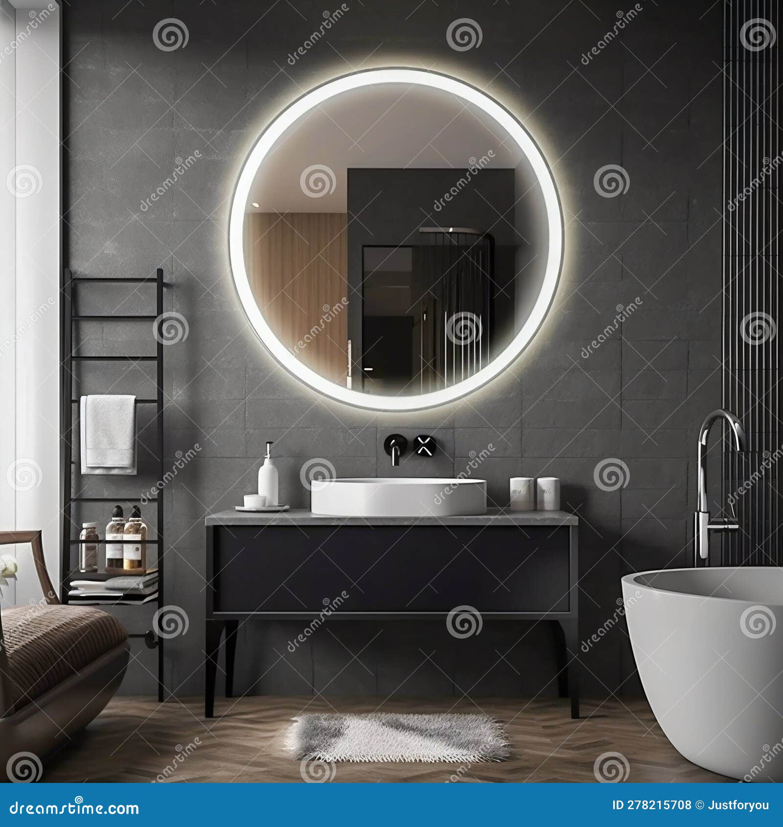 Illuminated Bathroom Mirror with LED Front and Back Lighting ...