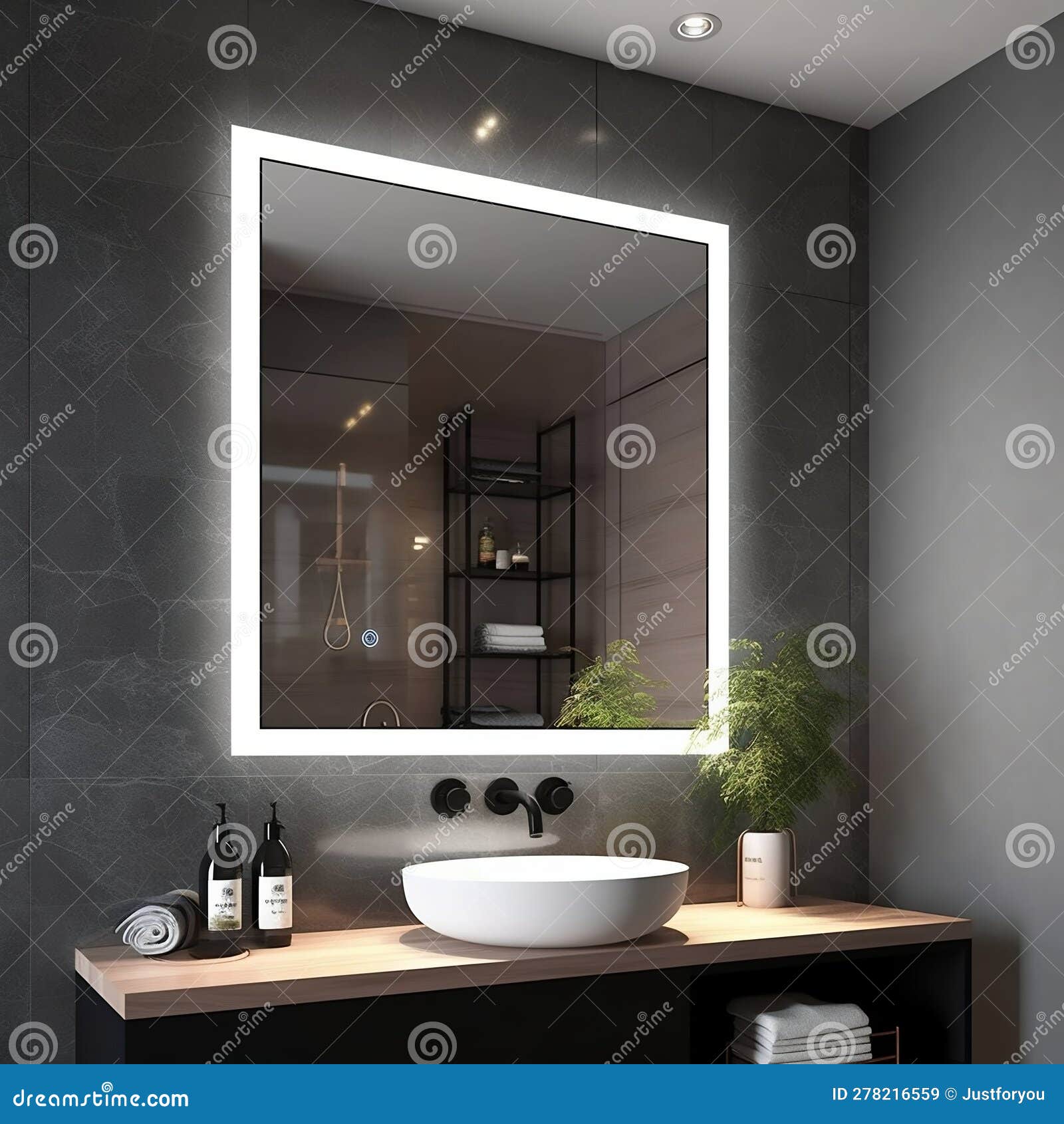 Illuminated Bathroom Mirror with LED Front and Back Lighting ...